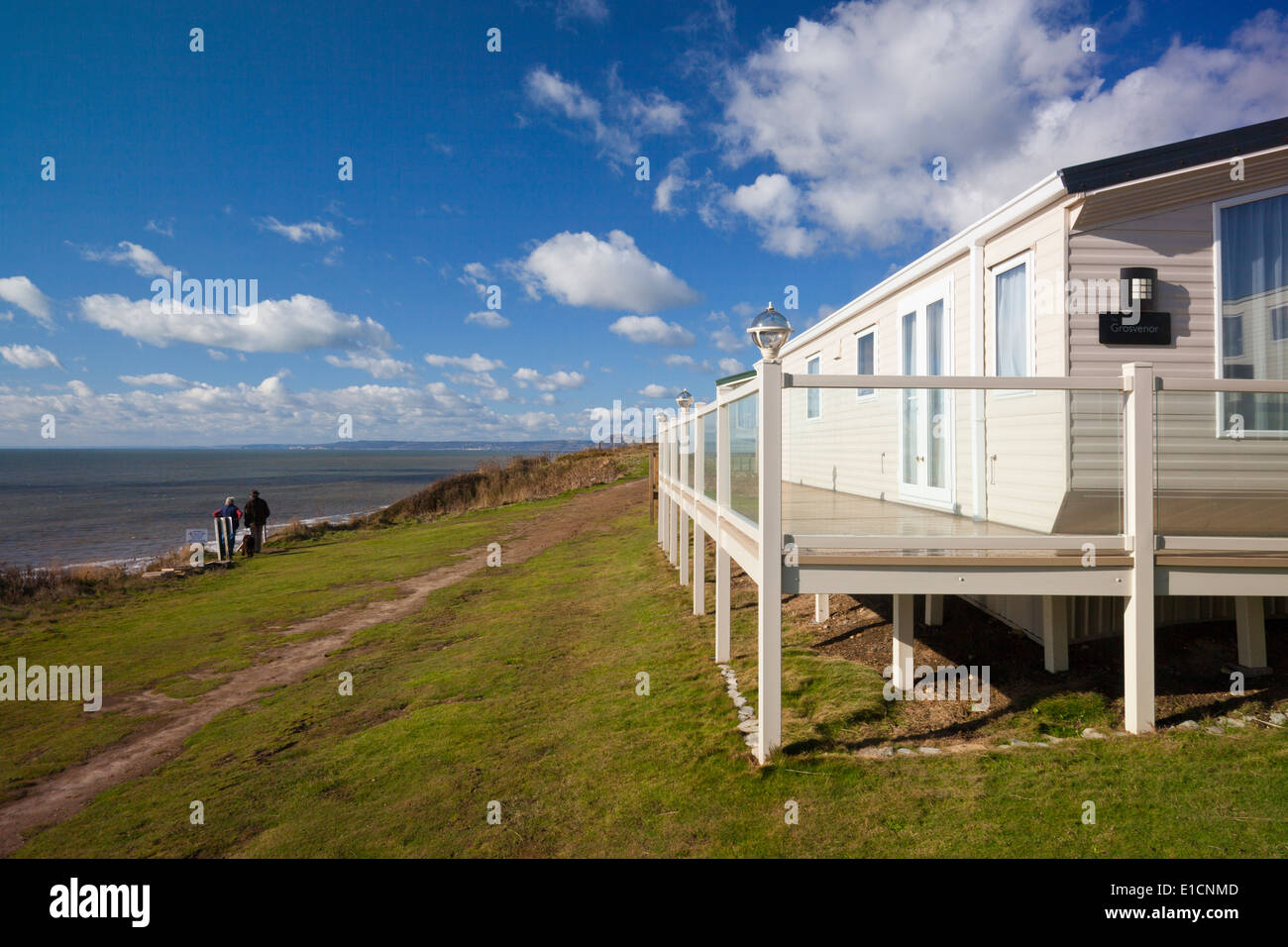 Static caravan with decking hi-res stock photography and images - Alamy