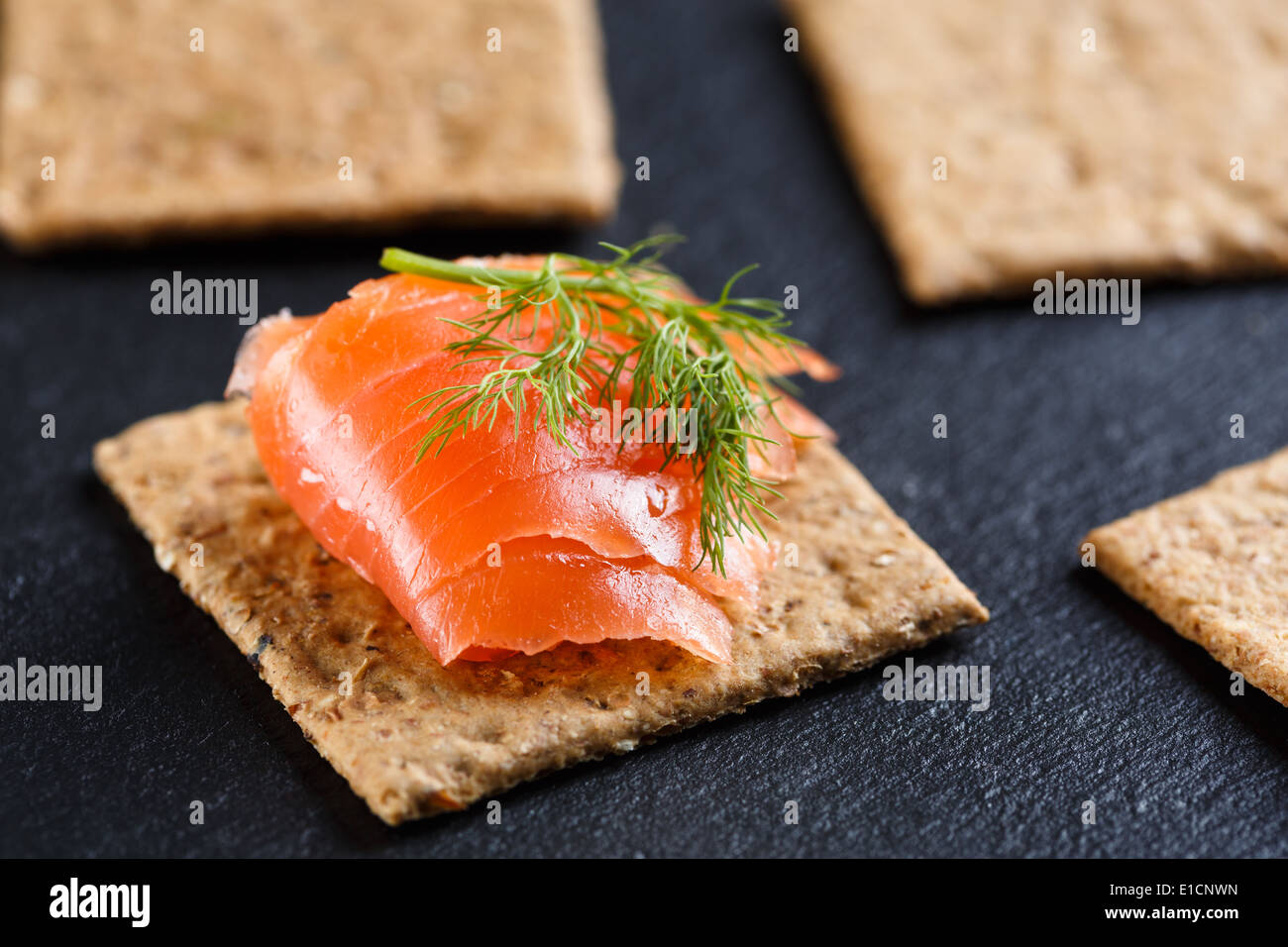 Smoked salmon crackers hi-res stock photography and images - Alamy