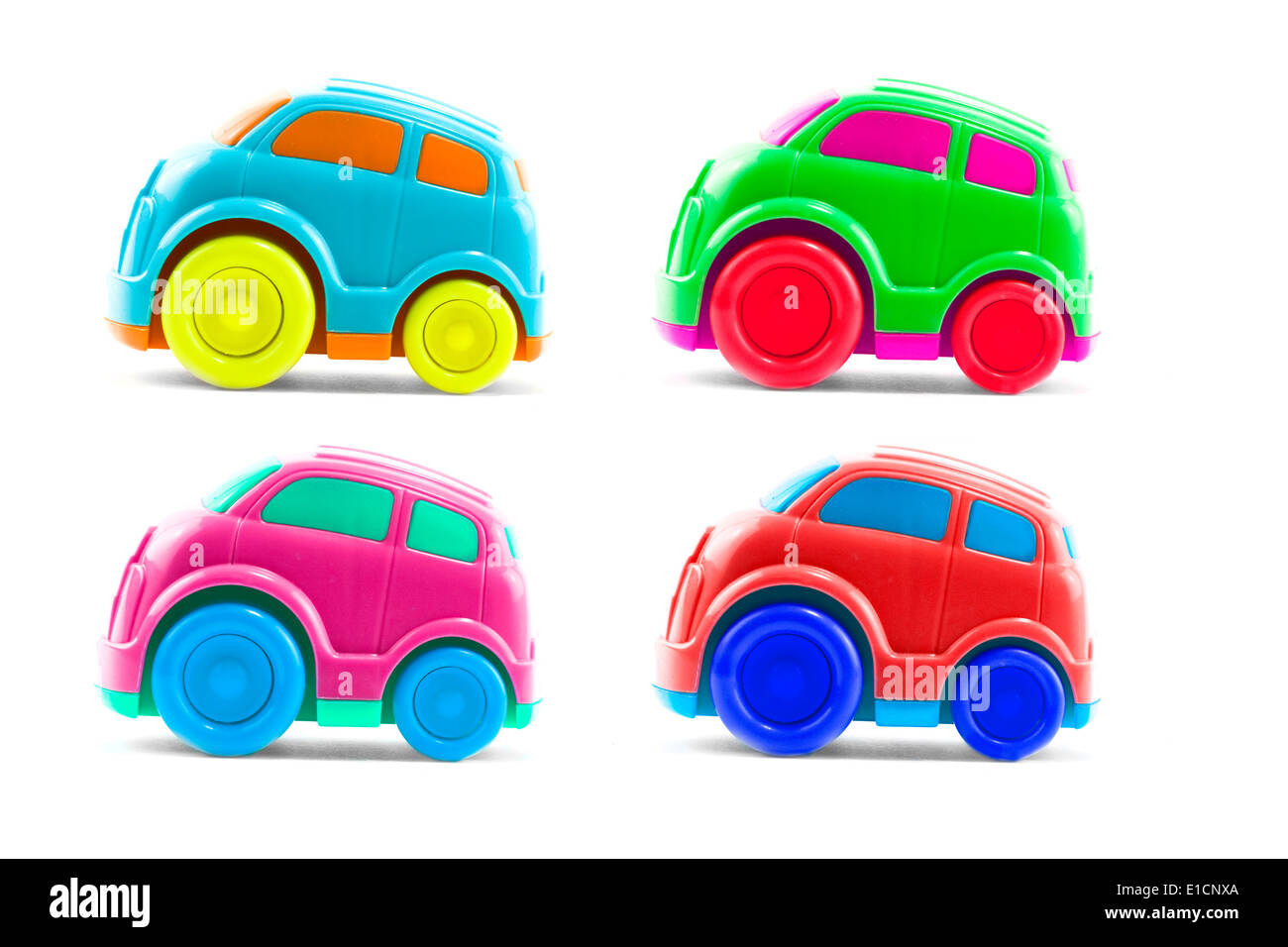 set of 4 plastic childrens toy cars Stock Photo - Alamy