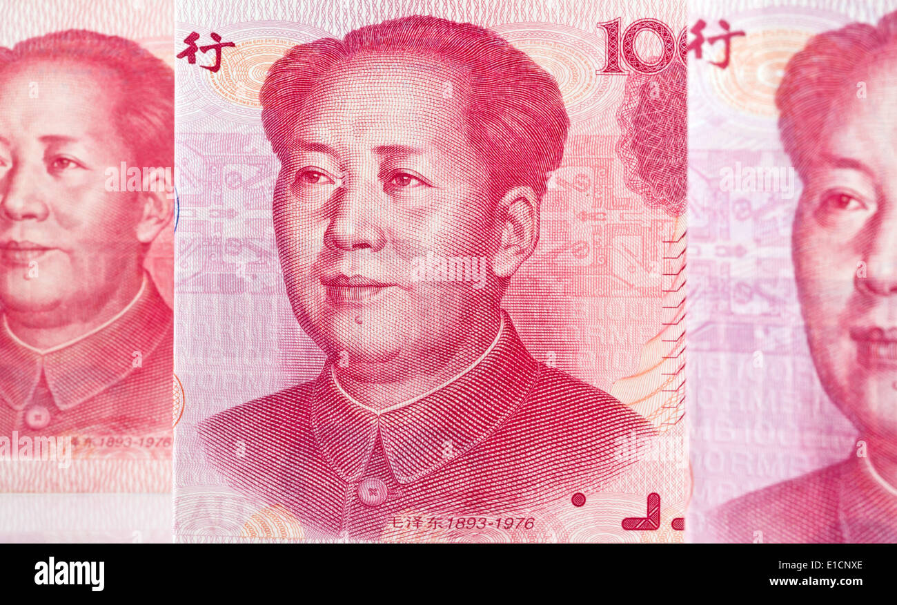 Yuan notes from China's currency. Chinese banknotes Stock Photo - Alamy