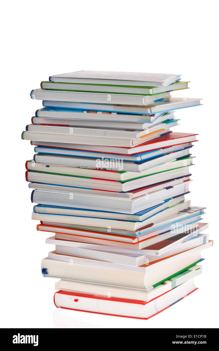 Stack of books. Isolated and released on deserted background Stock ...