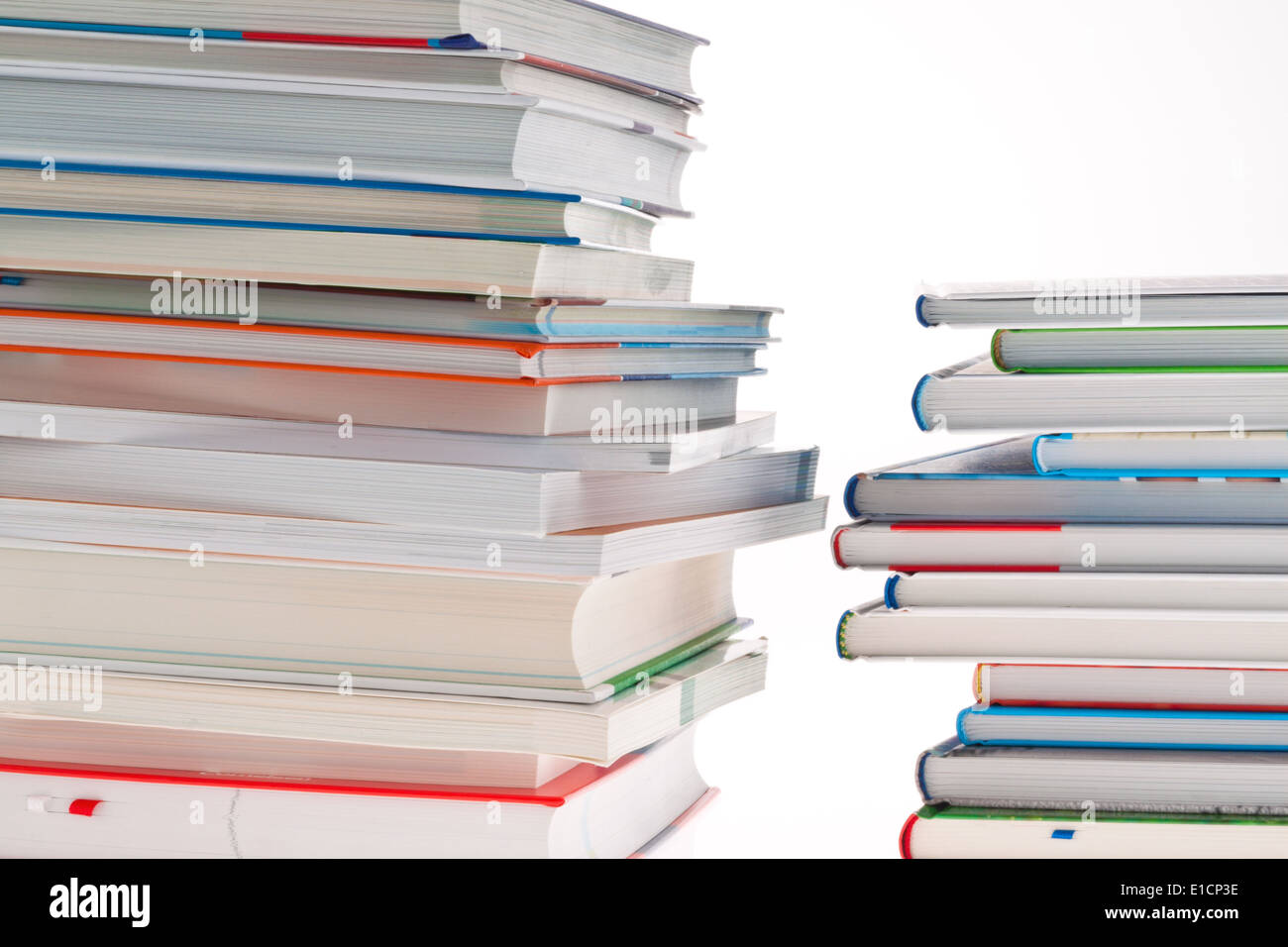 Stack of books. Isolated and released on deserted background Stock ...