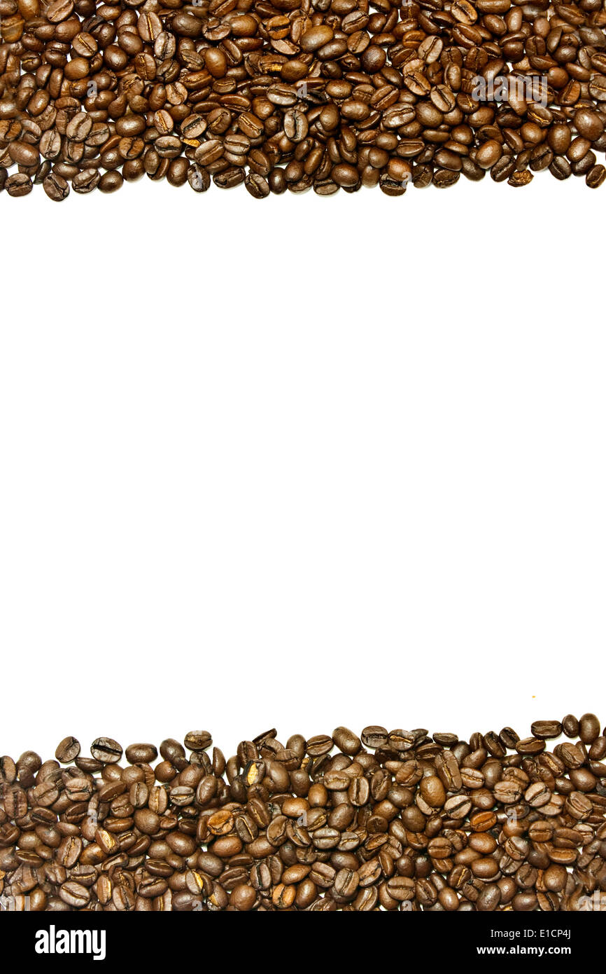 photo of coffee beans background top and bottom Stock Photo - Alamy