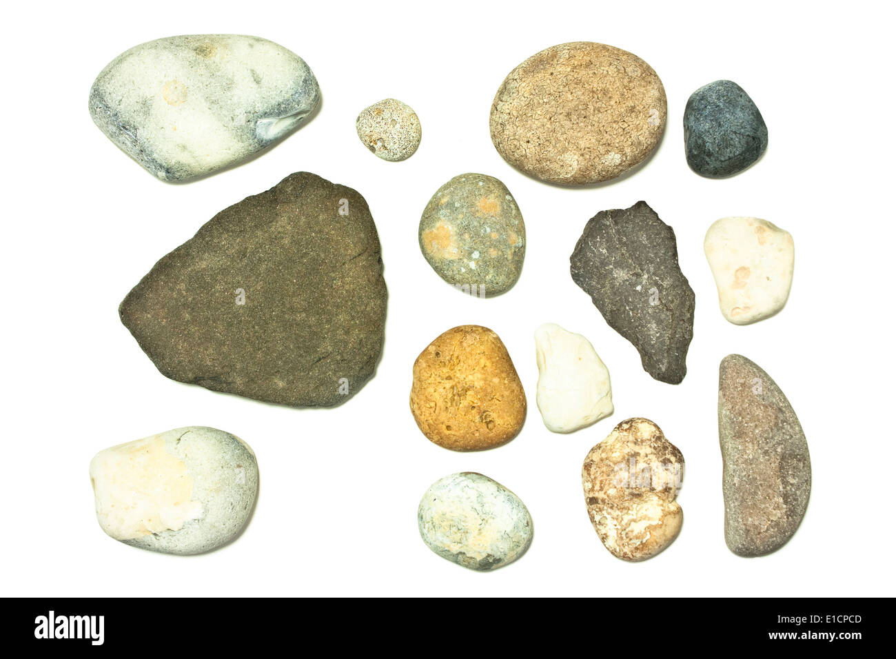 selection of rocks and stones isolated on white Stock Photo - Alamy