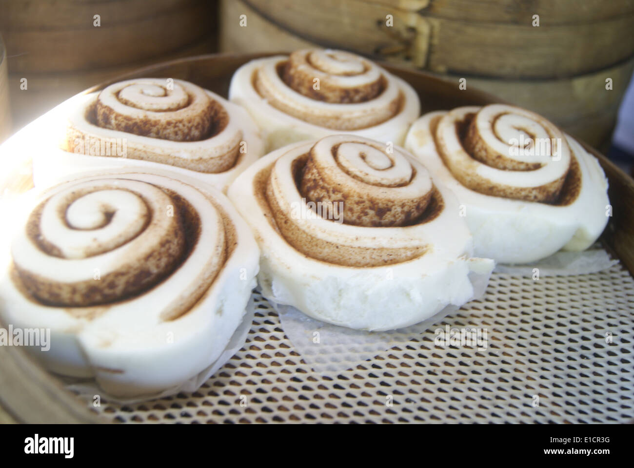 steamed stuffed bun steamed bread Stock Photo - Alamy