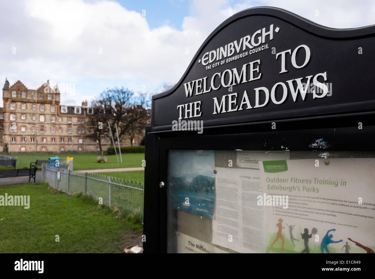 Edinburgh Meadows park Stock Photo - Alamy