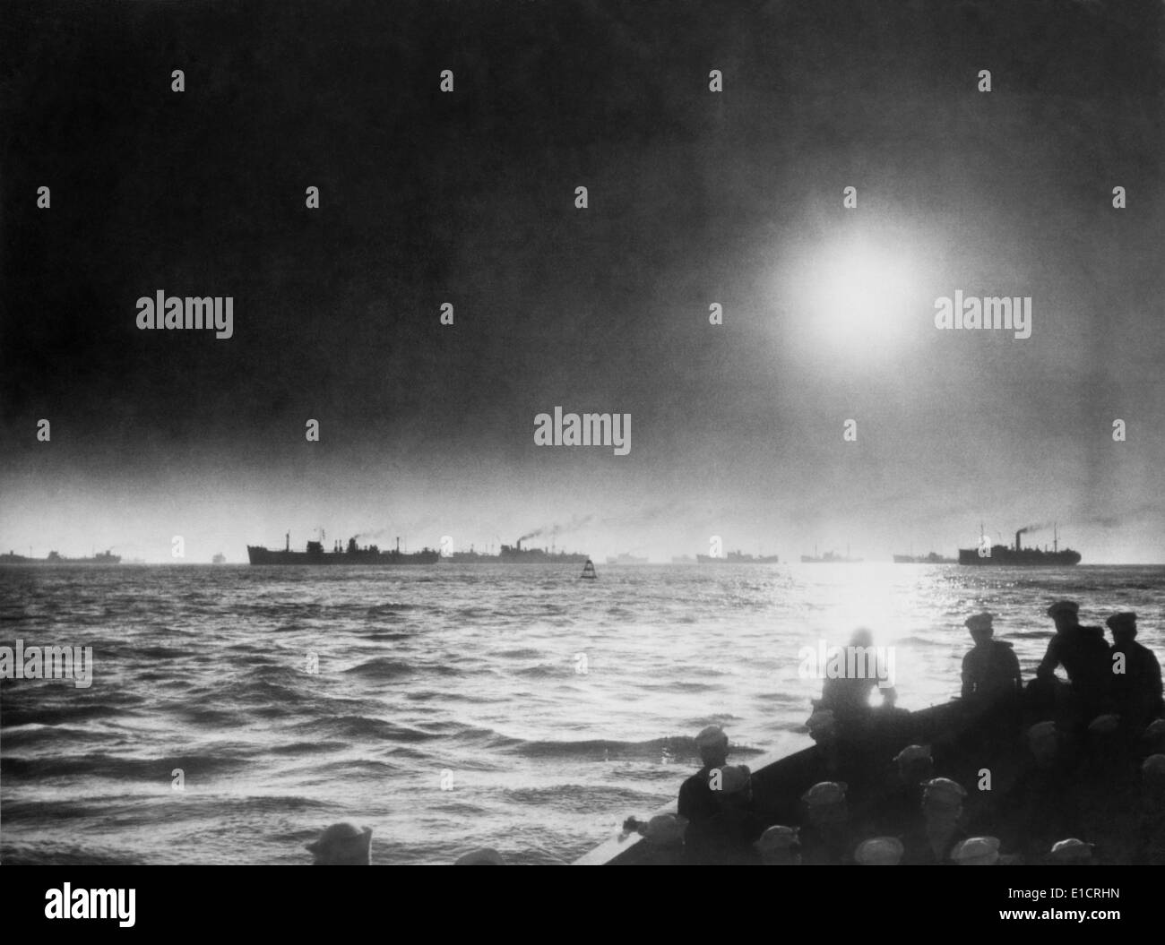 Merchant navy convoy Black and White Stock Photos & Images - Alamy