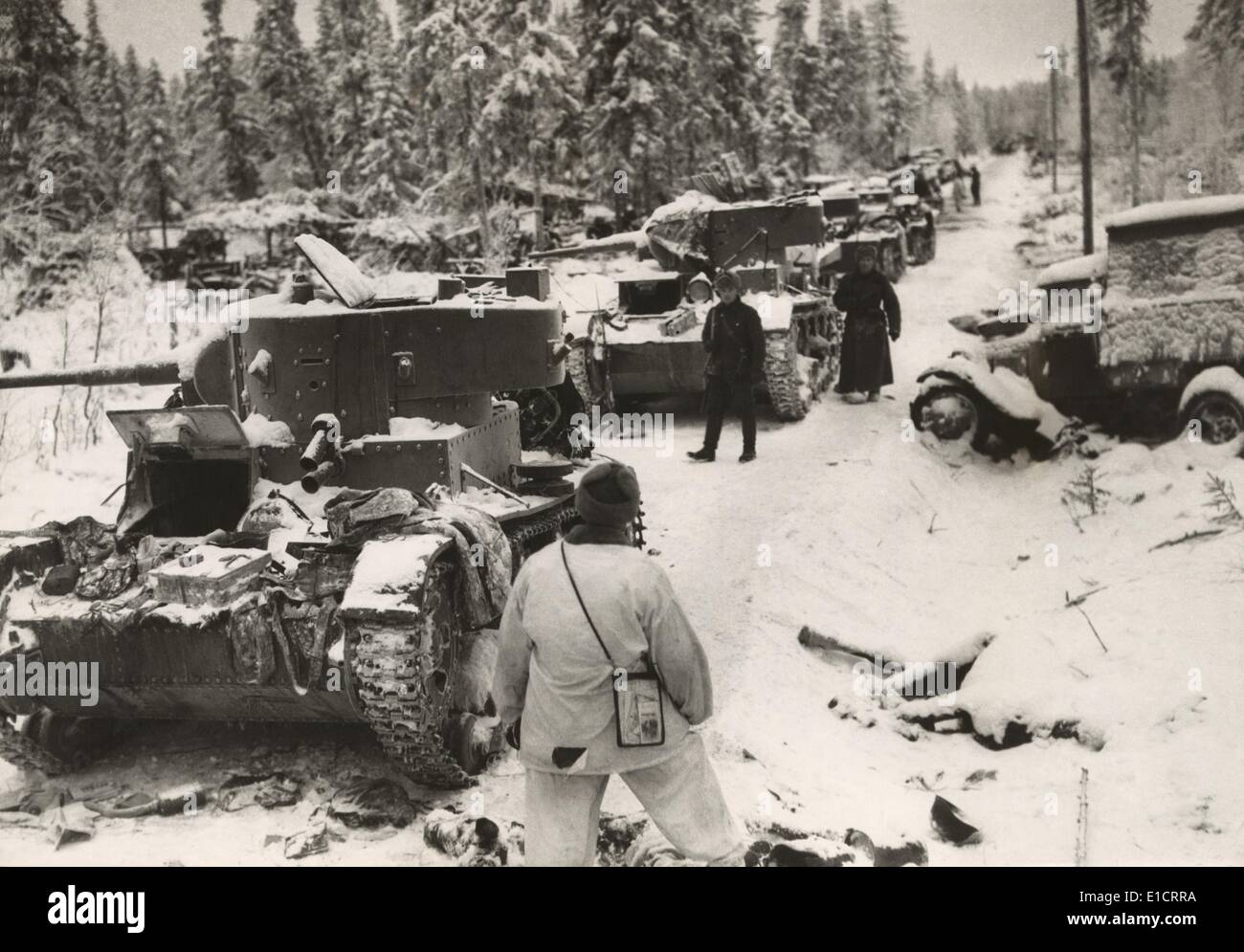 Remains of a Soviet army destroyed in the Battle of Raate Road, Jan ...