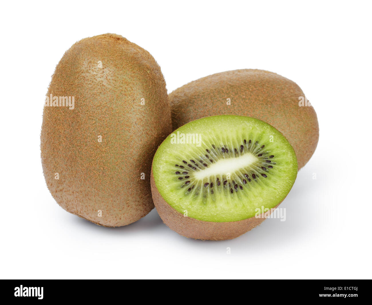 fresh ripe kiwi fruits, isolated on white background Stock Photo - Alamy