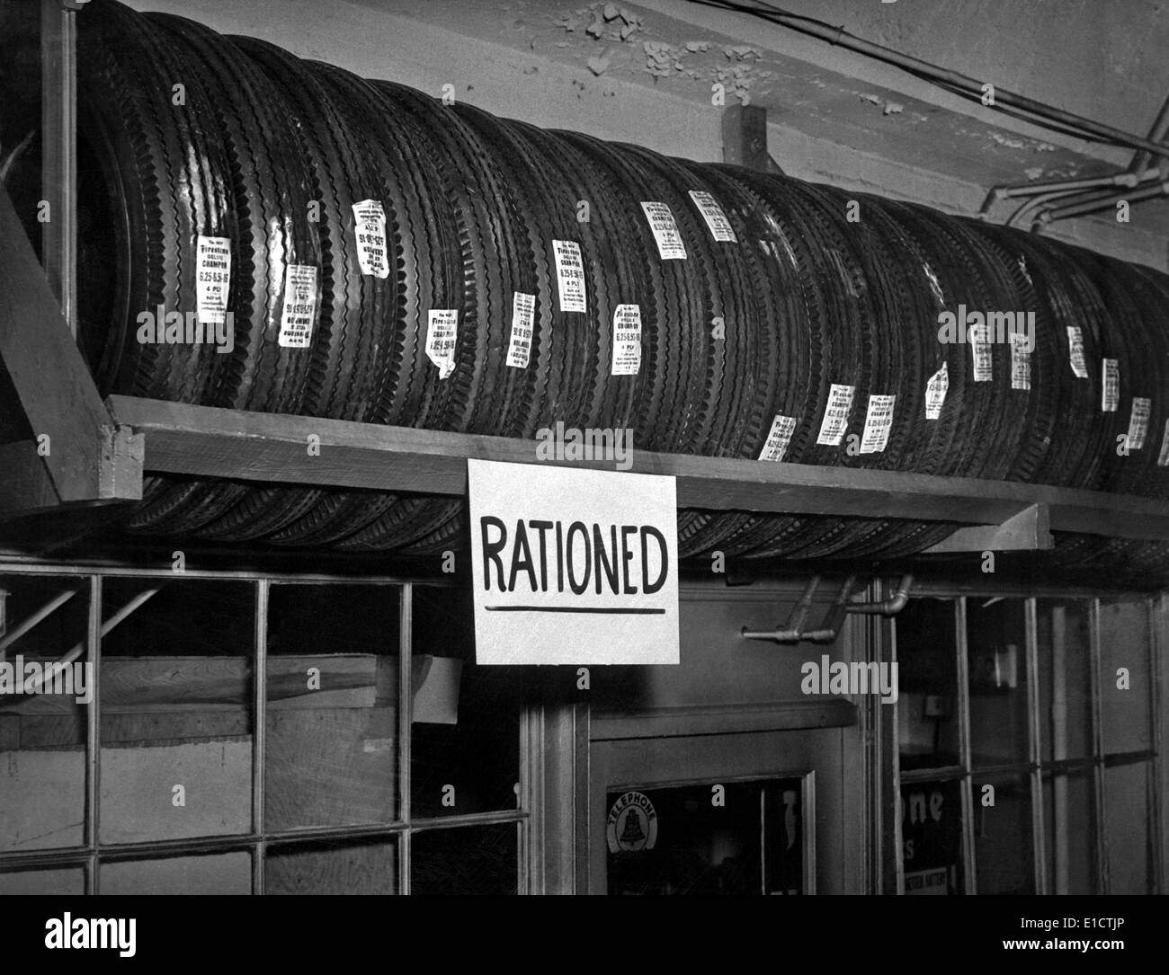 Rationed rubber tires during World War 2. Japanese conquest of rubber ...