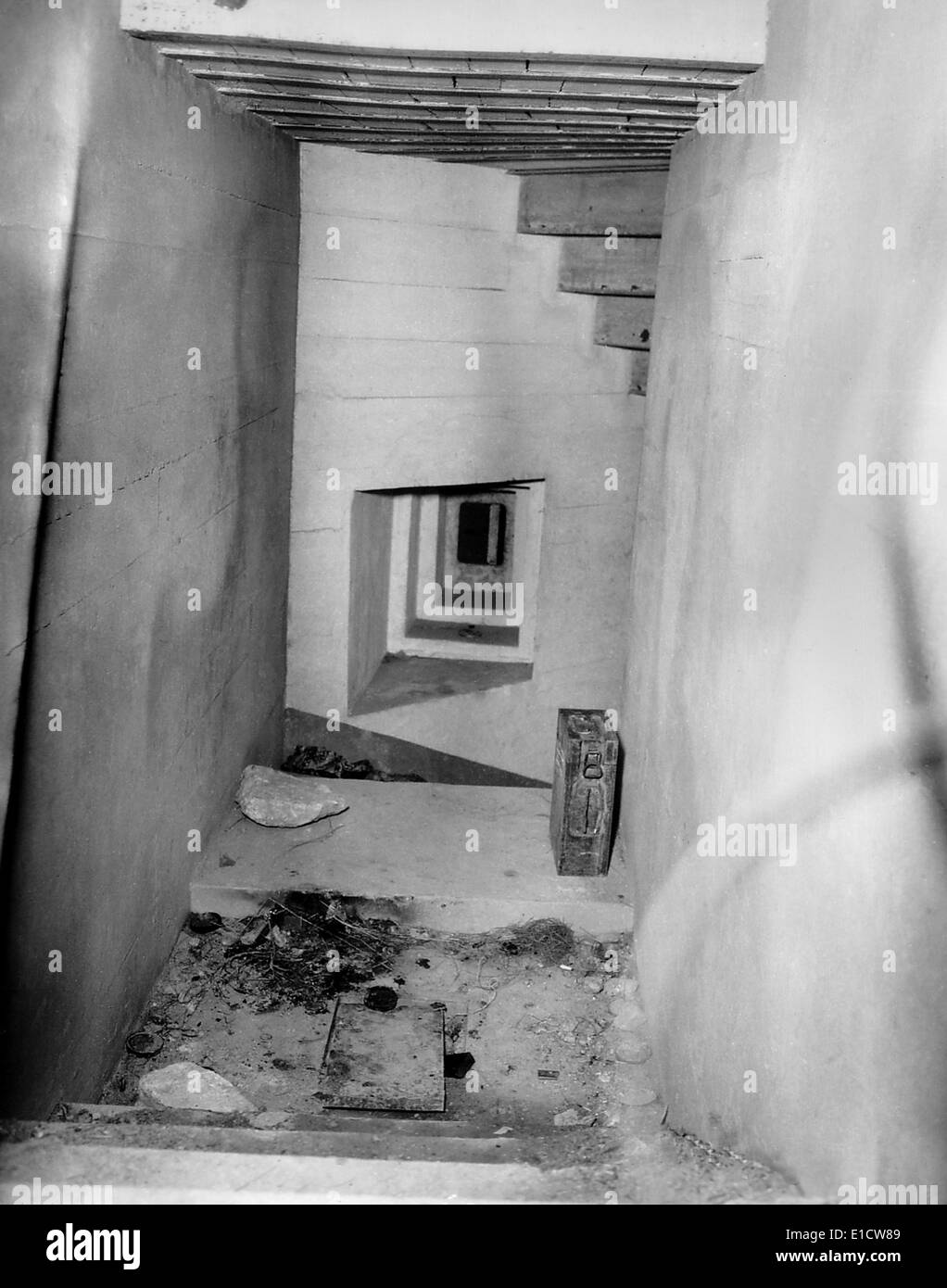 Interior of a German concrete bunker on the Atlantic Wall. Hitler ...