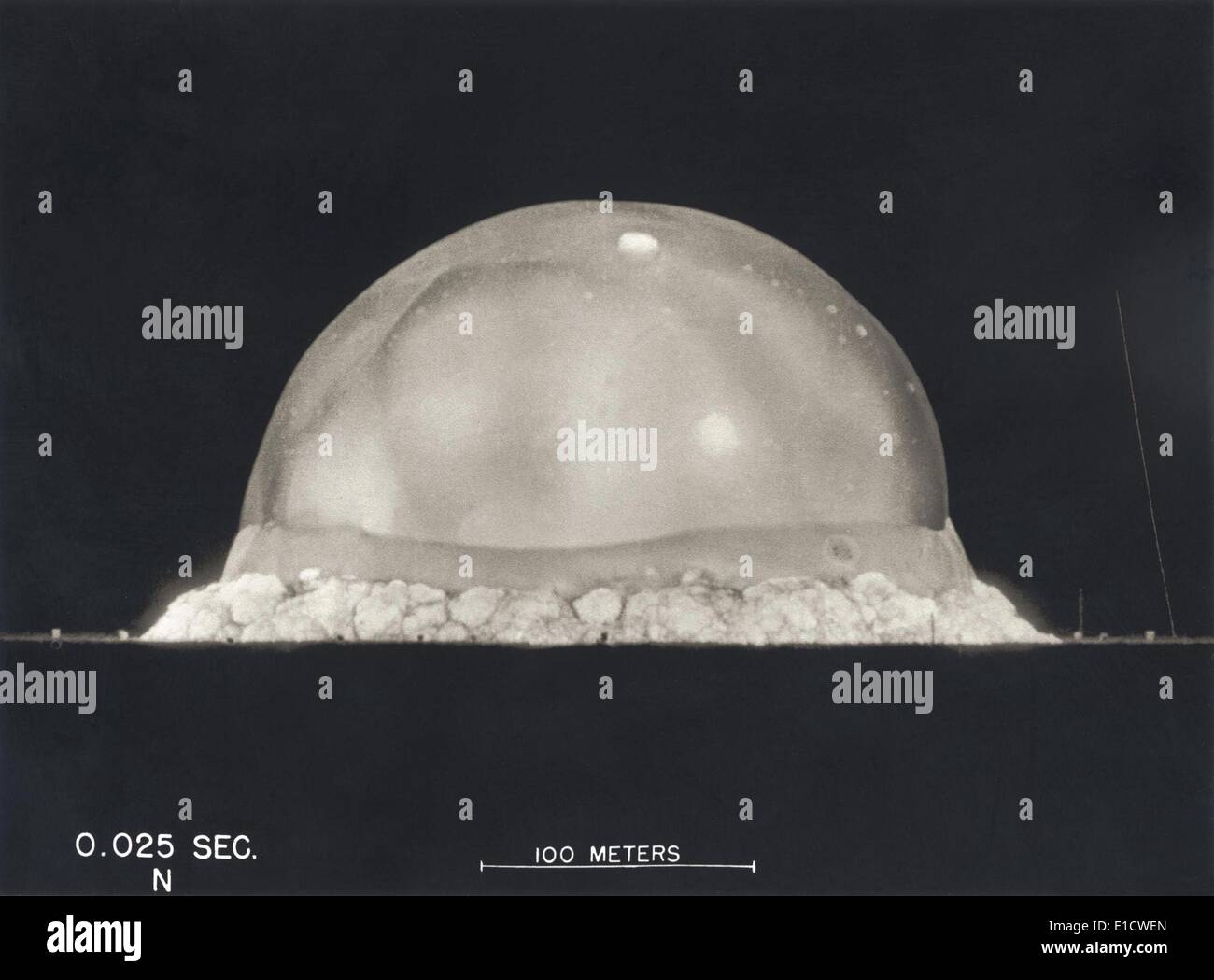 First Atomic Explosion on July 16, 1945. Photograph taken at .025 ...