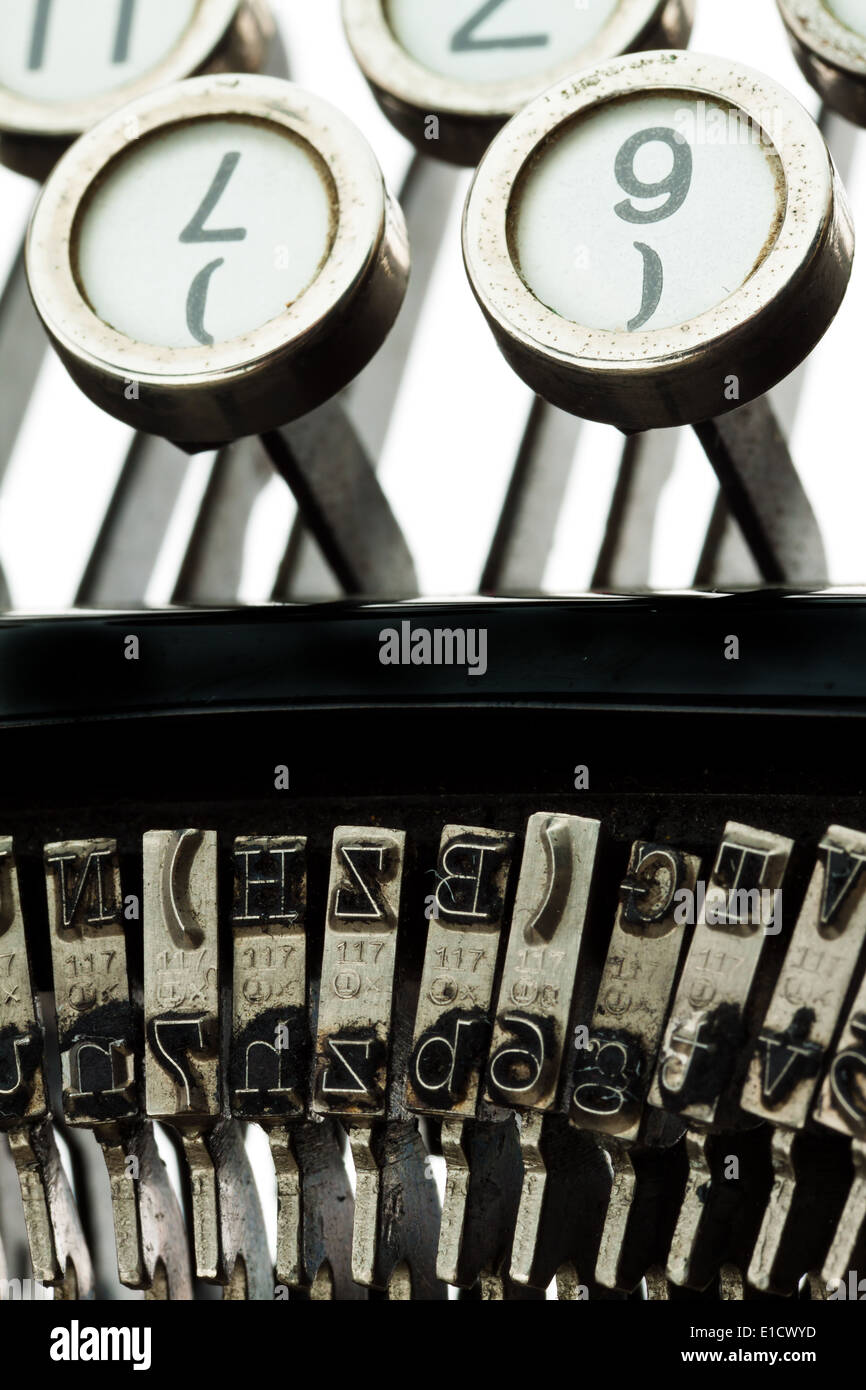 An old typewriter. Photographed on a white background Stock Photo - Alamy