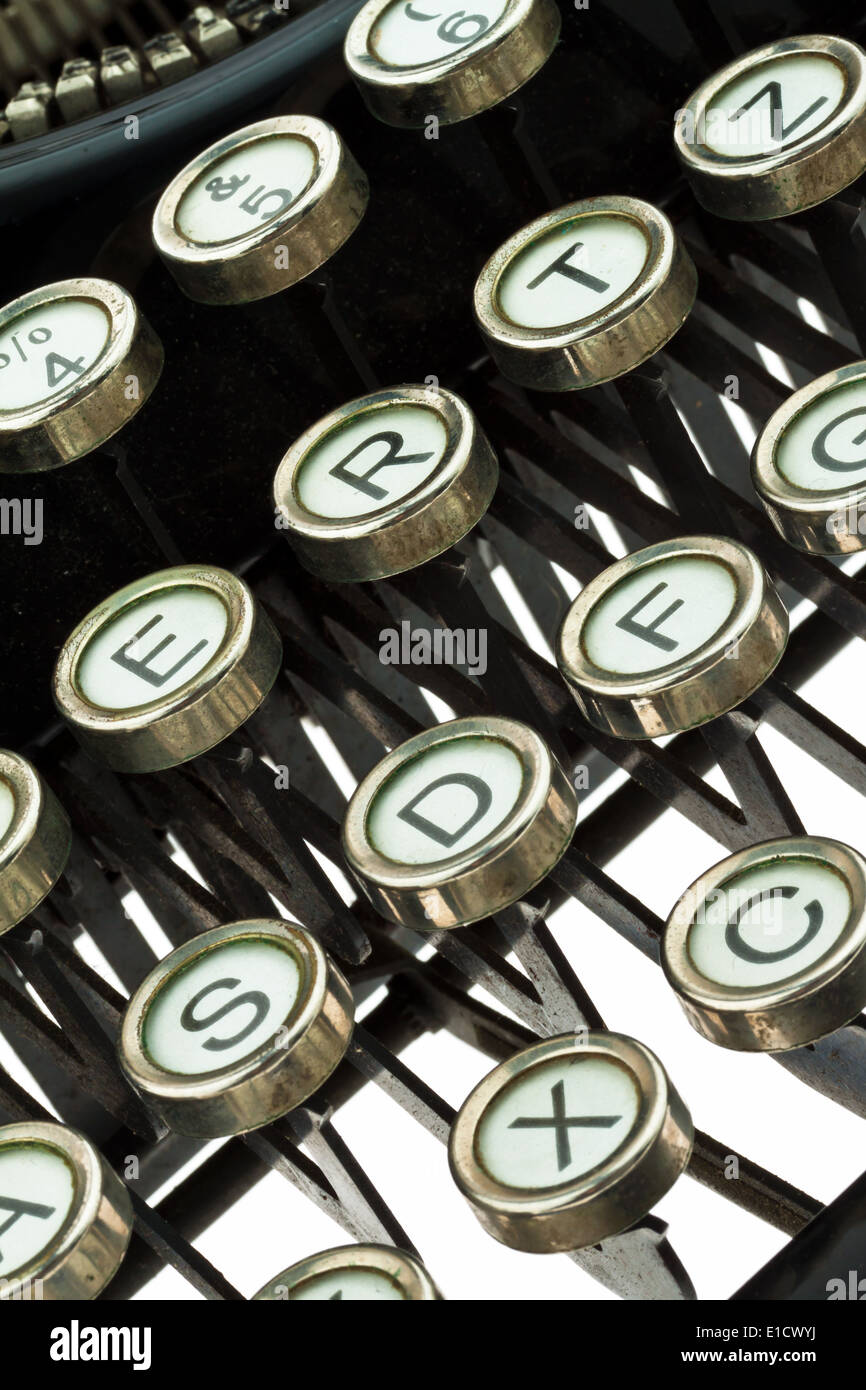 An old typewriter. Photographed on a white background Stock Photo - Alamy