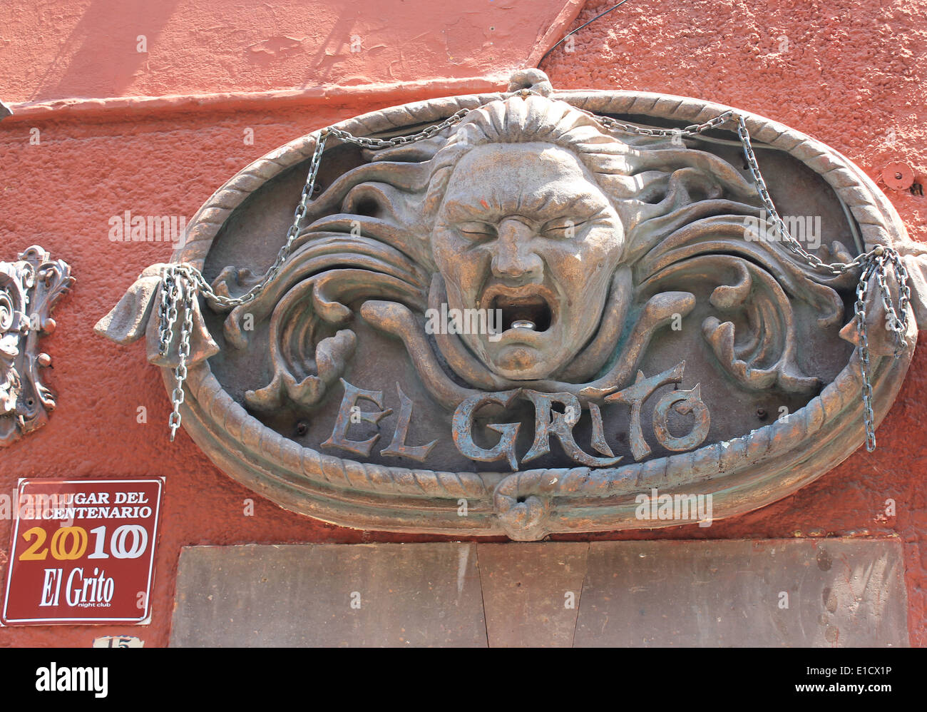 Sign of "El Grito" (The Shout), referring to the Mexican Independence ...