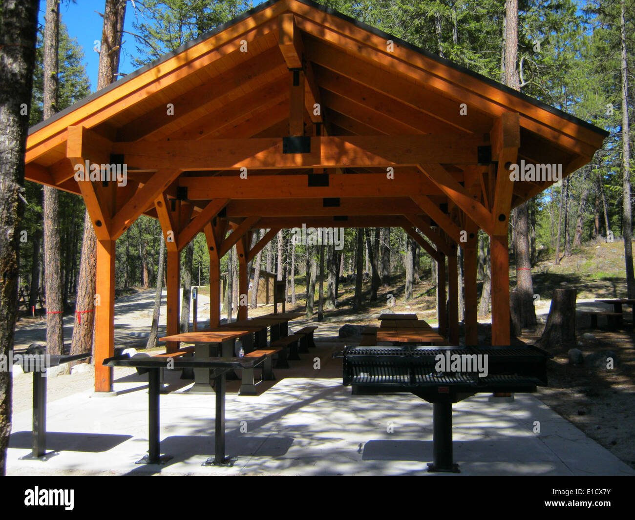 The completed pavilion at Como Lake provides a sheltered space for ...