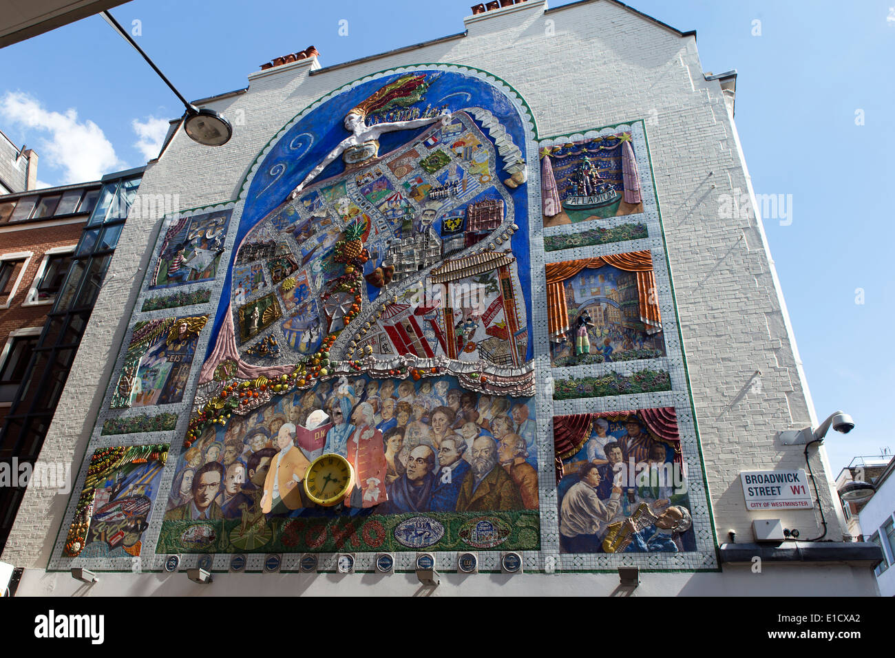 The Spirit of Soho mural at the junction of Carnaby Street and ...