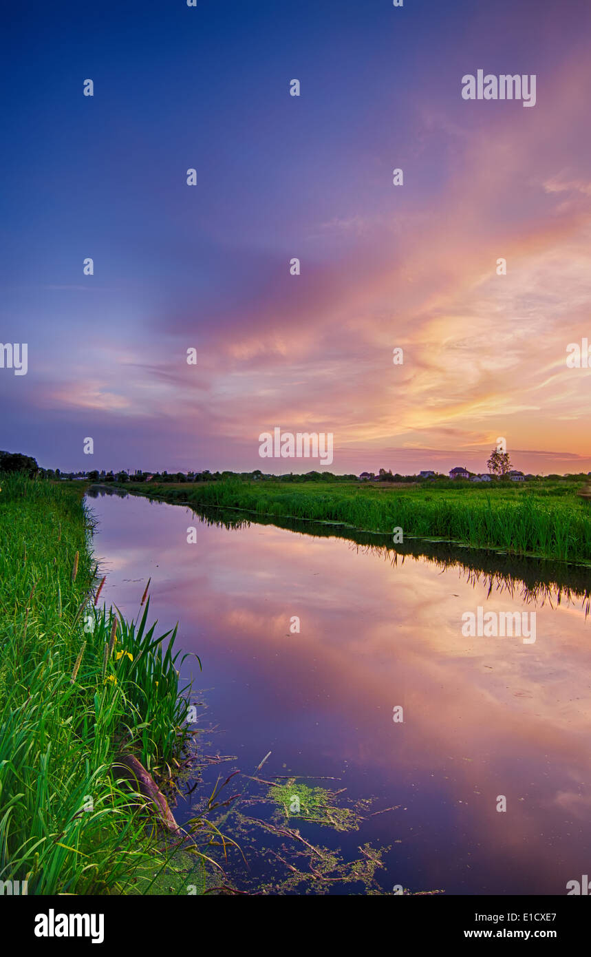 Rural summer sunset Stock Photo - Alamy