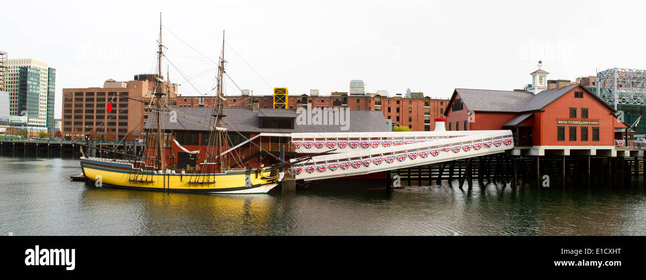Boston Tea Party Museum and replica wharf in Boston MA Stock Photo - Alamy