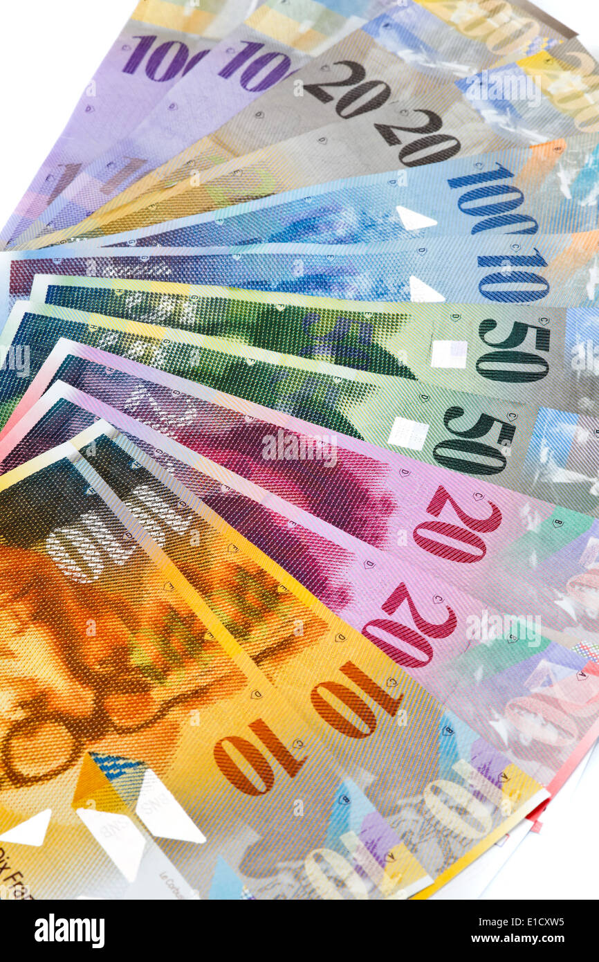 Swiss francs. Money and bank notes in Switzerland Stock Photo - Alamy