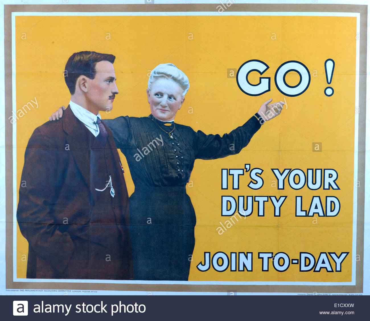 Ww1 British Recruitment Propaganda Poster High Resolution Stock ...