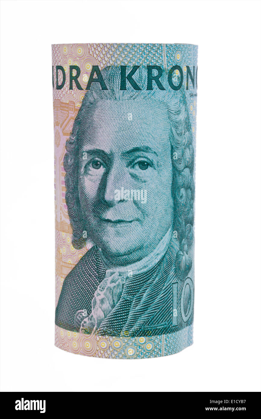 Swedish krona, the currency of Sweden. On white background Stock Photo ...