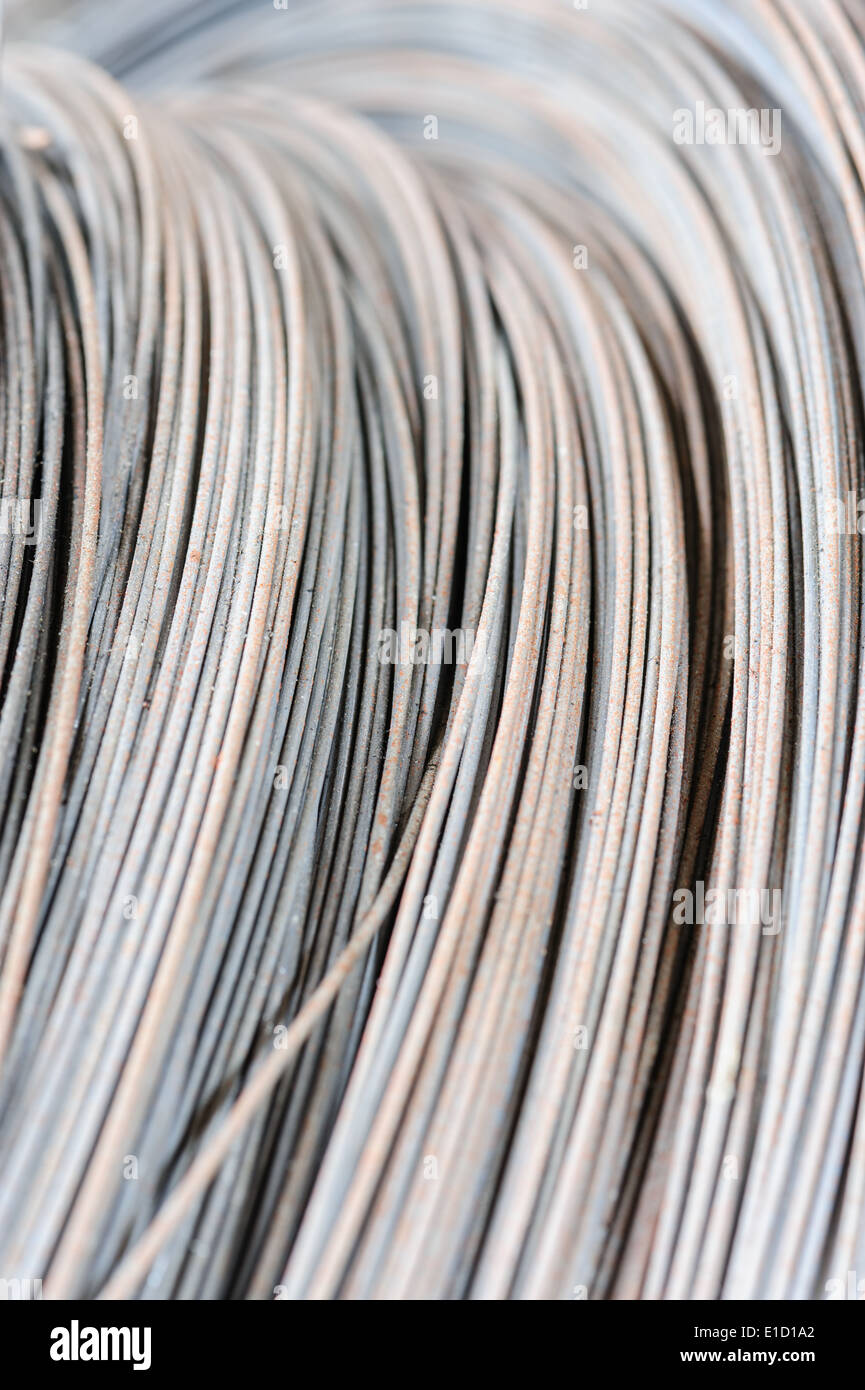 hank of metal wire background Stock Photo - Alamy
