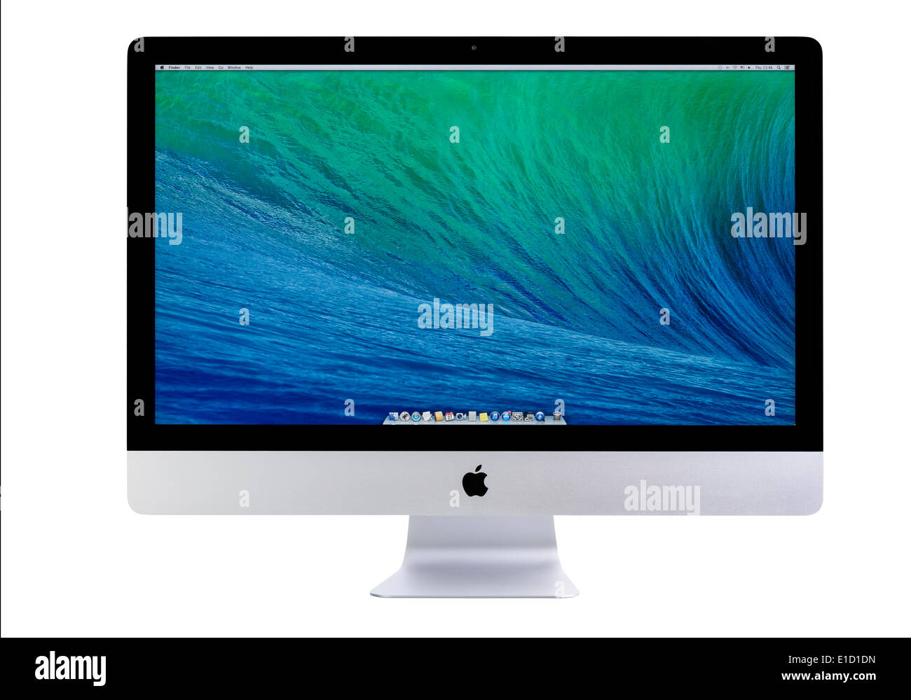 New iMac 27 With OS X Mavericks. New Apple iMac 27 inch on glass ...