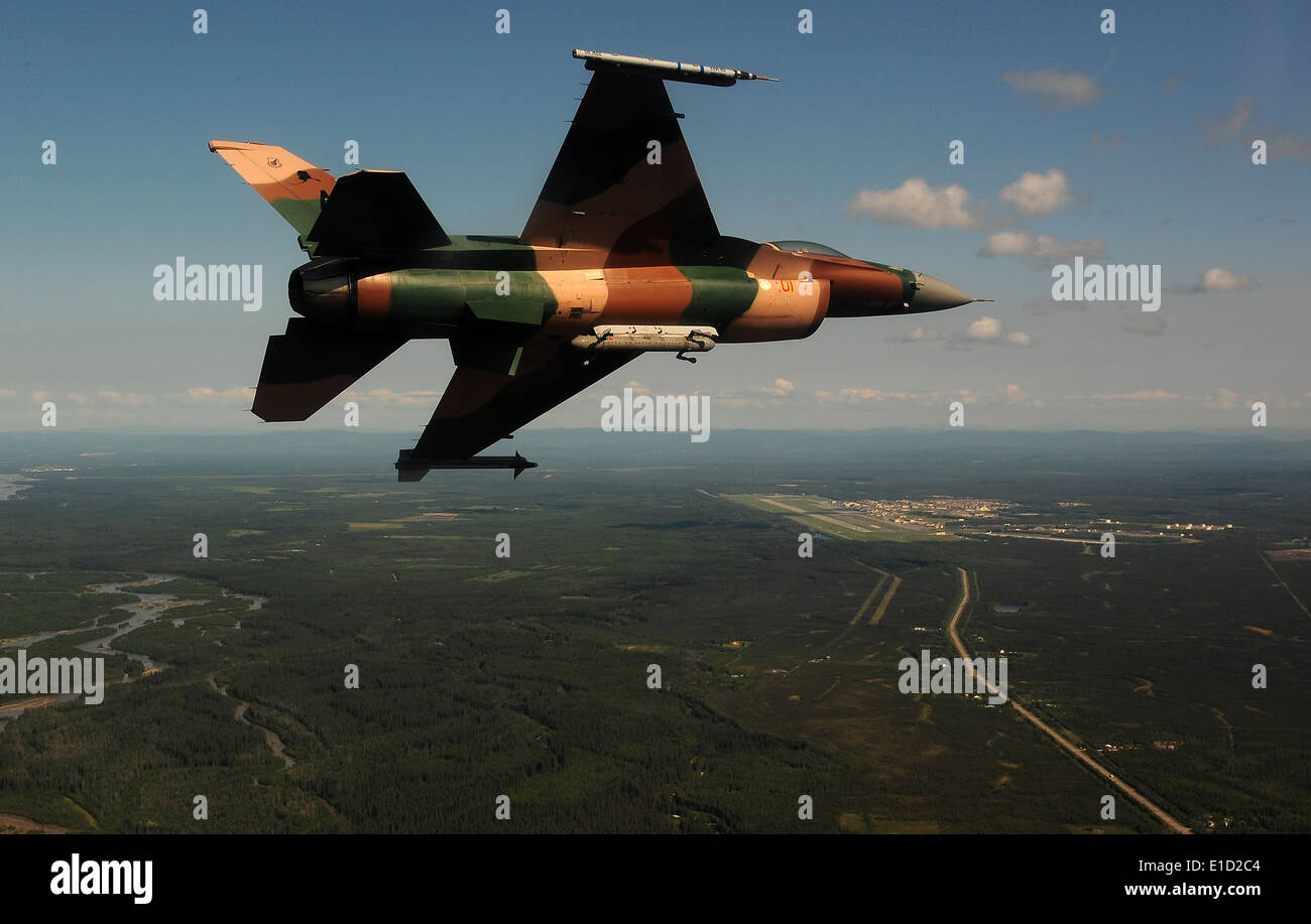 A U.S. Air Force F-16C aircraft from the 18th Aggressor Squadron ...
