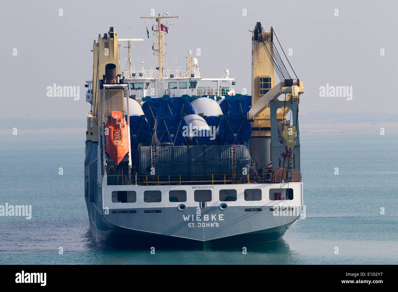 Wiebke St John's SAL shipping anchored in the Suez Canal Egypt Stock ...