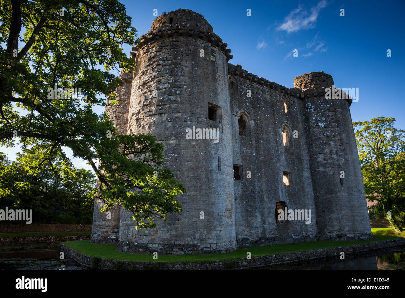 Nunney Castle and moat, Nunney, near Frome, Somerset Stock Photo - Alamy