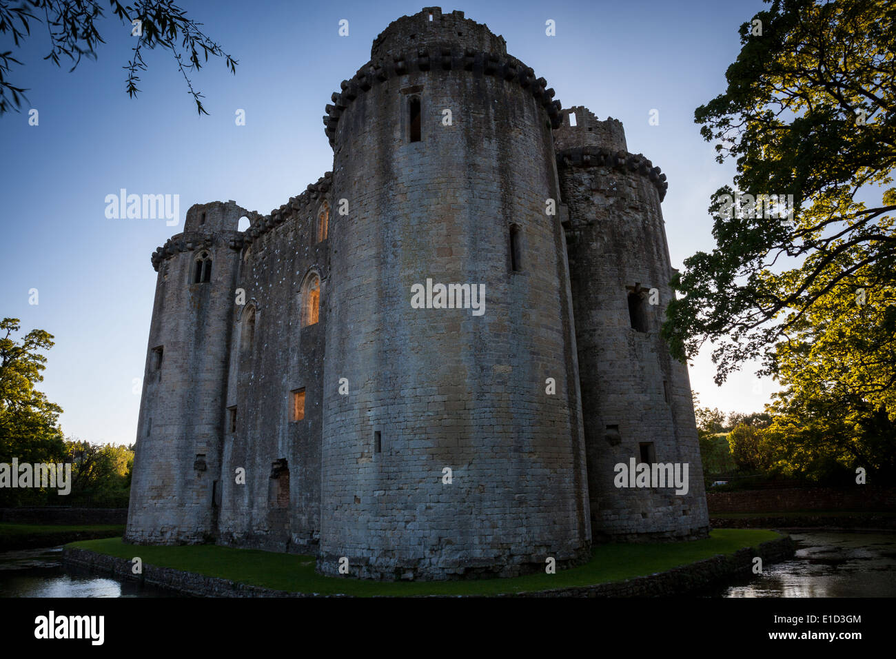 Nunney Castle and moat, Nunney, near Frome, Somerset Stock Photo - Alamy