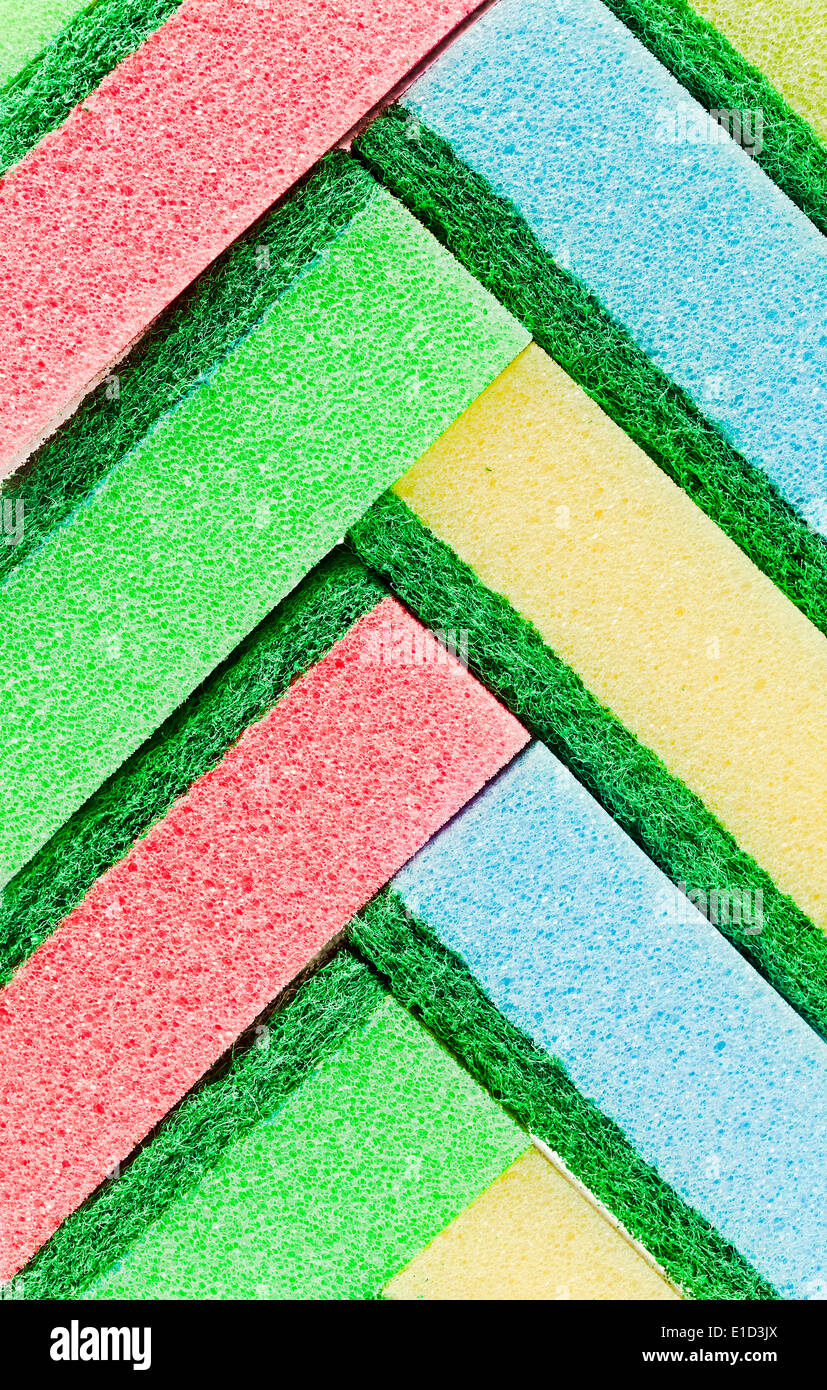 Sponges for washing , macro shot , focus on a center Stock Photo - Alamy