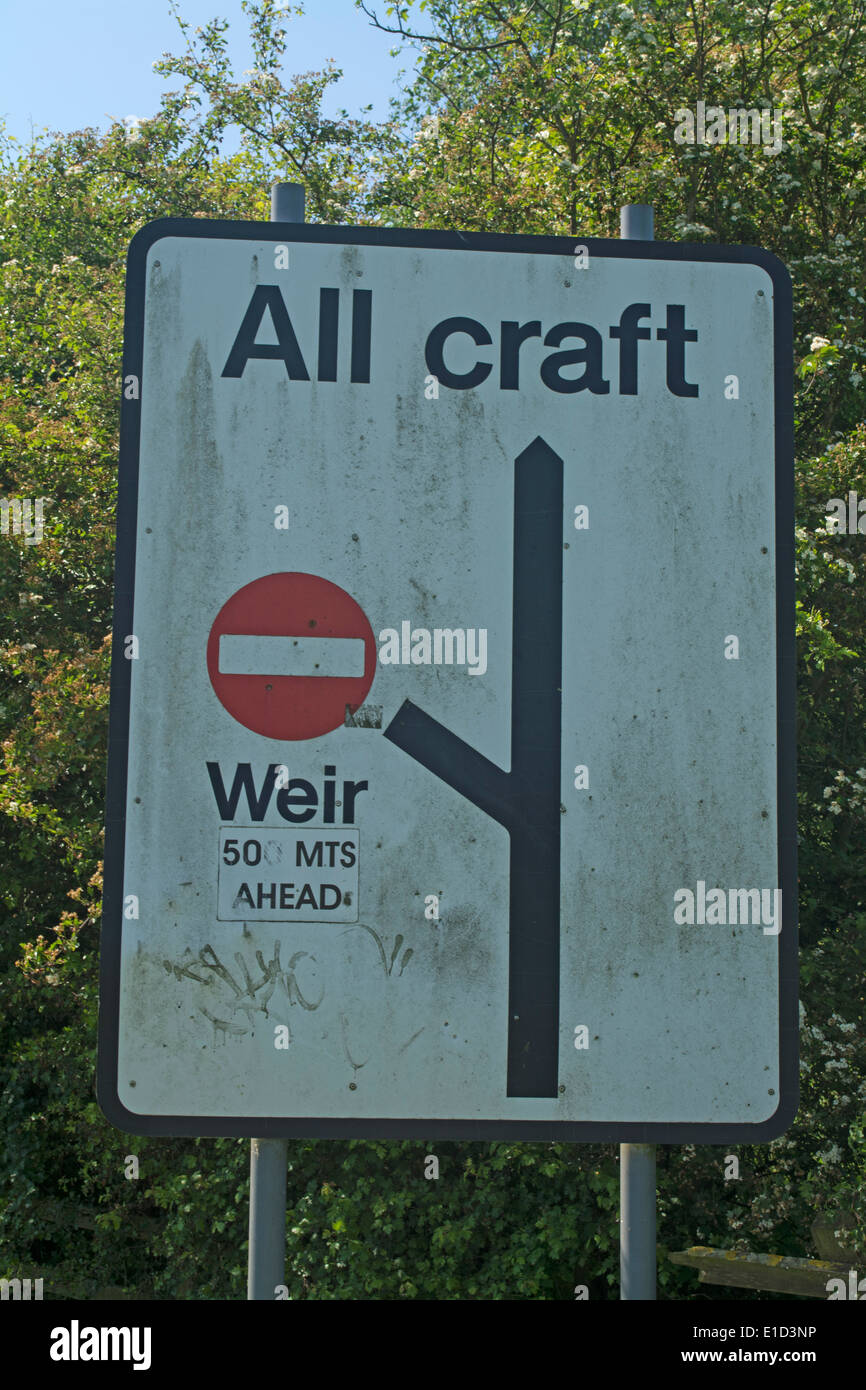 Danger weir warning sign hi-res stock photography and images - Alamy