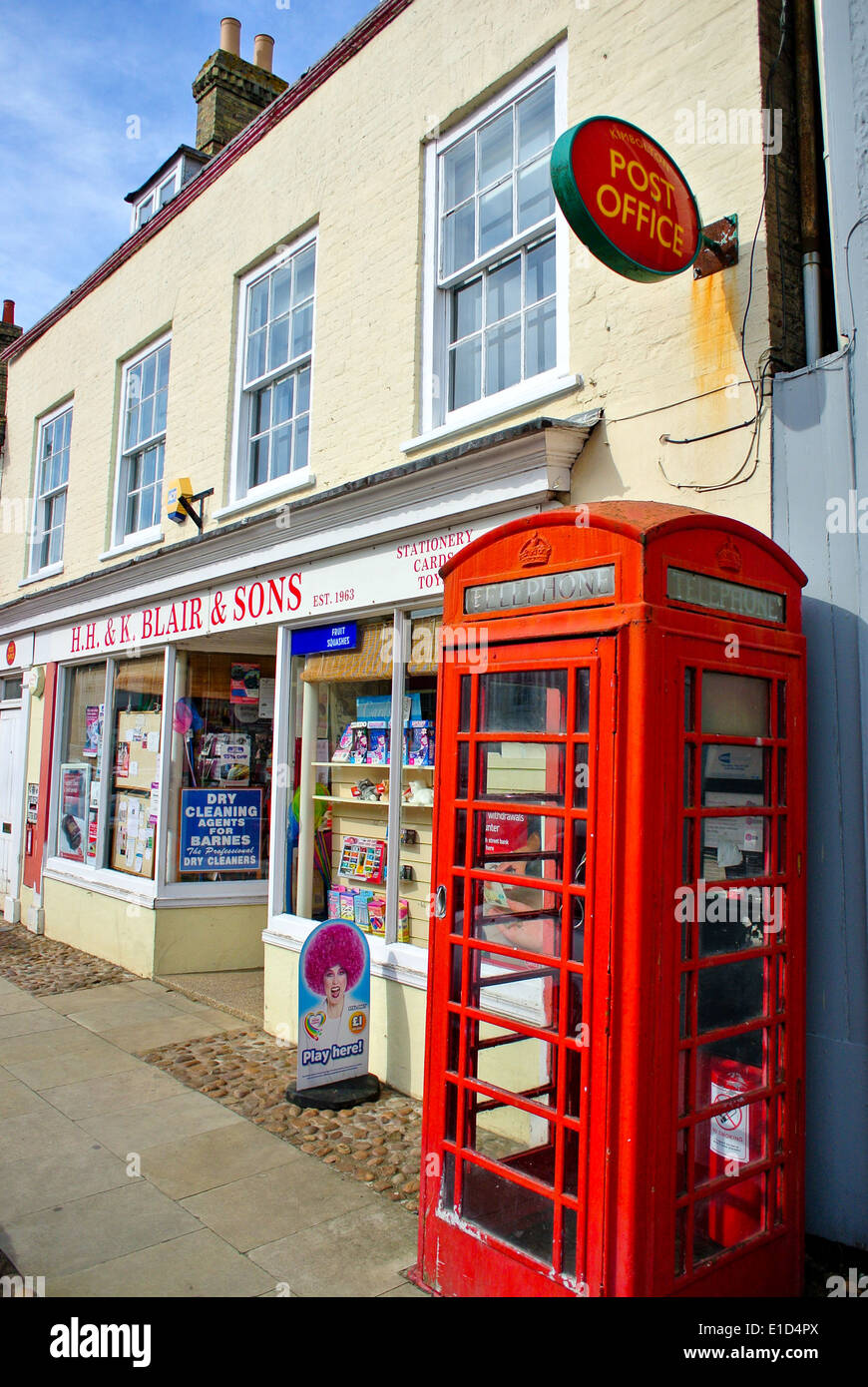 Red telephone box outside post office Stock Photo - Alamy