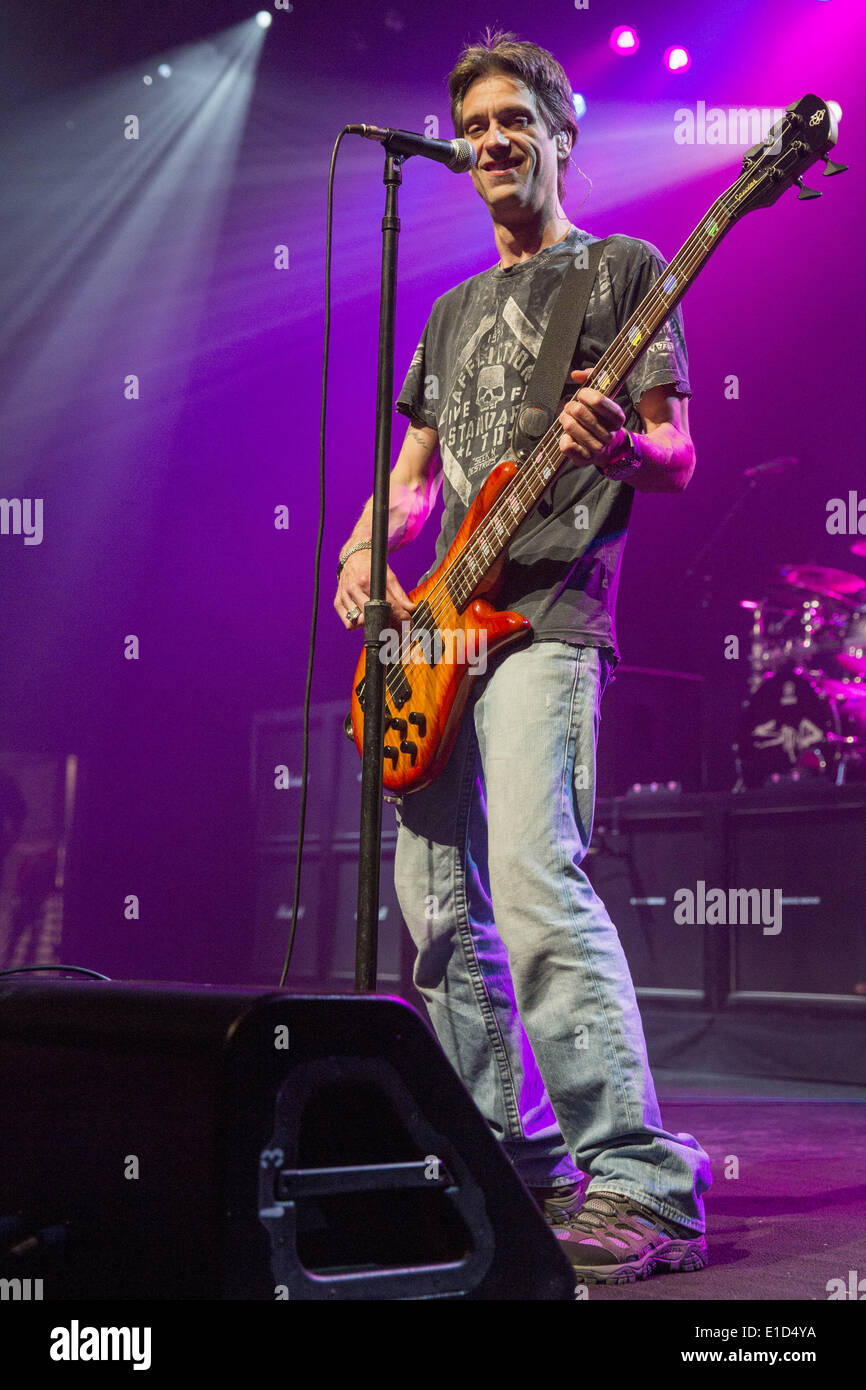 May 30, 2014 - Hammond, Indiana, U.S - Bassist JOHNNY APRIL of Staind ...