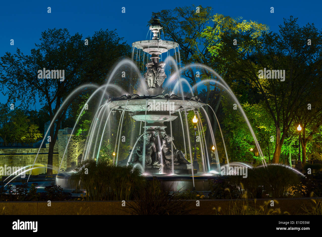 The decorative water fountain at the Quebec National Assembly building ...