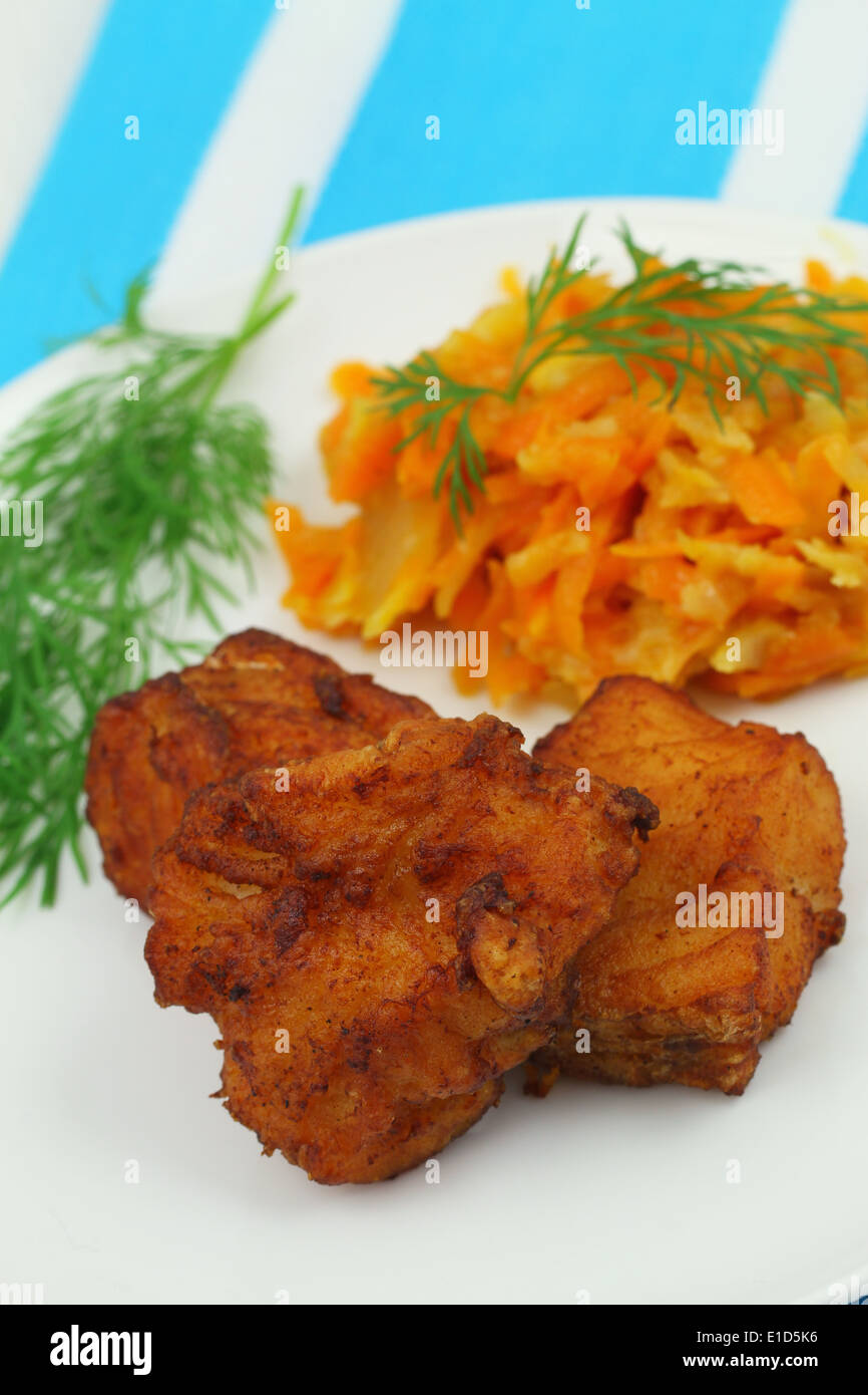 Crispy cod pieces, close up Stock Photo - Alamy