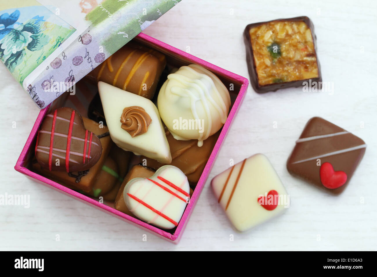 Selection of chocolates in a box Stock Photo - Alamy