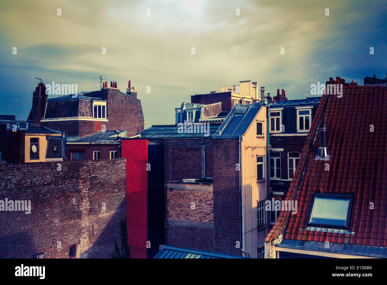 Lille's roofs with a cloudy sky Stock Photo - Alamy