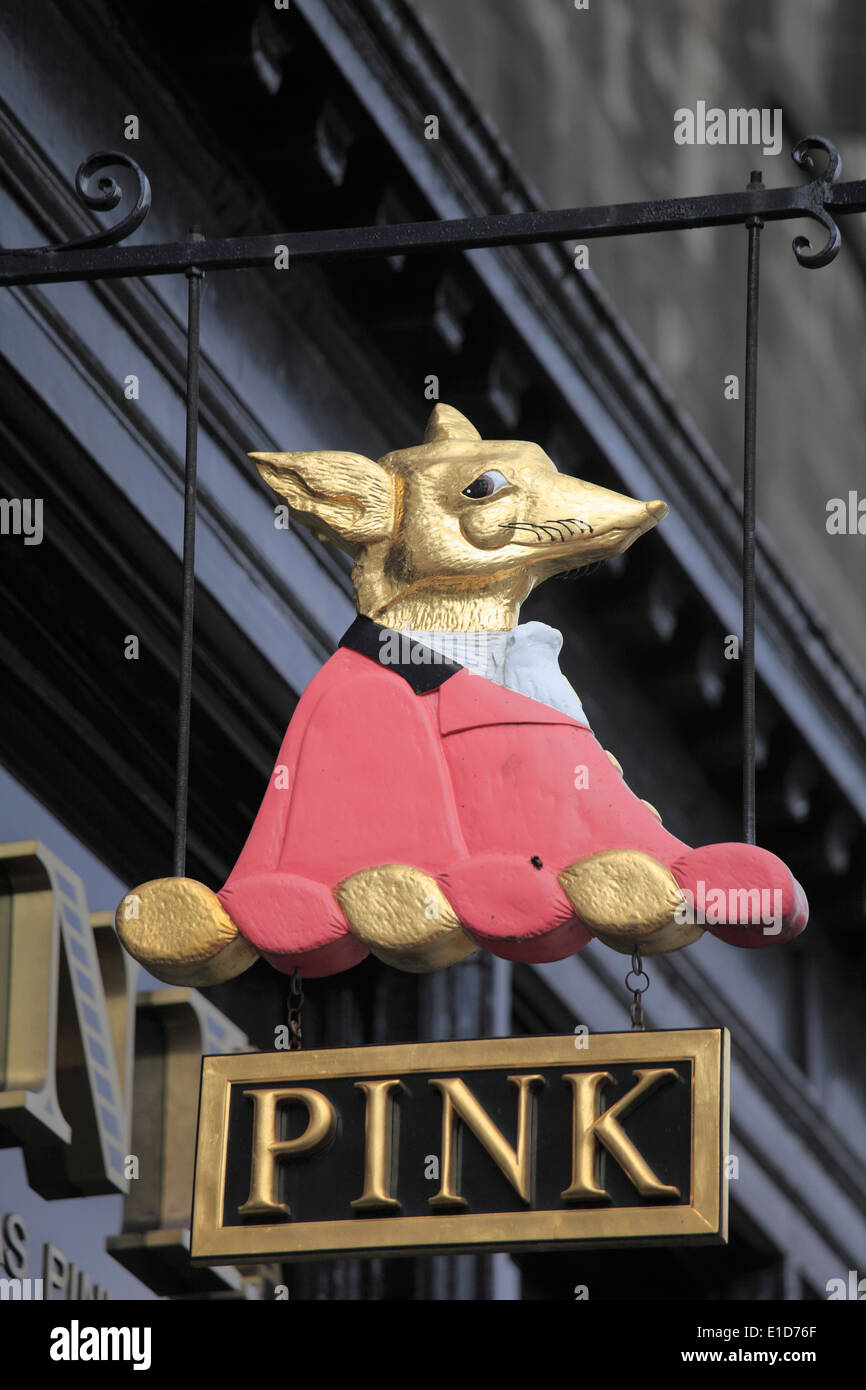 UK, Scotland, Edinburgh, Pink shop sign Stock Photo - Alamy