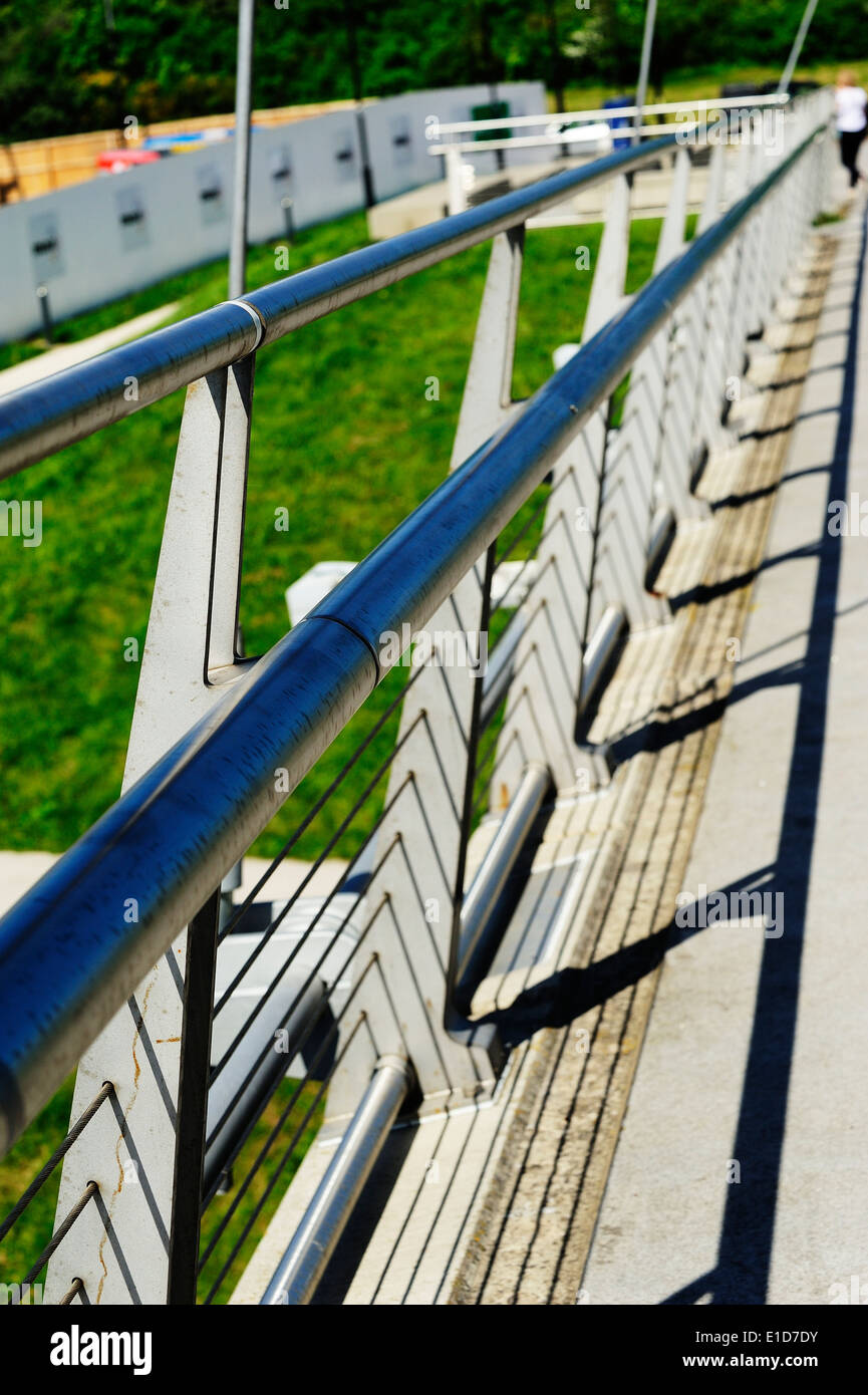Modern Handrails and Shadows Stock Photo - Alamy