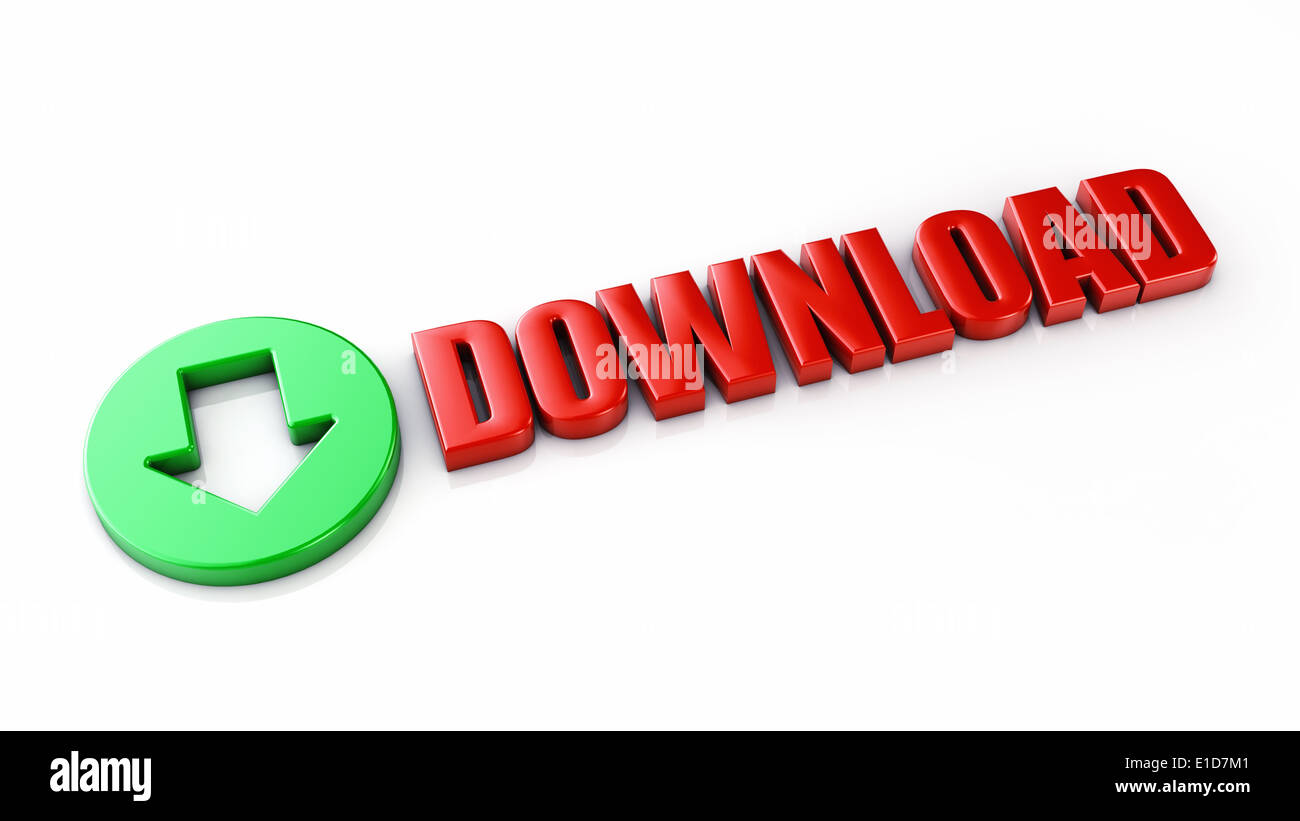 Download text and icon on white background Stock Photo - Alamy