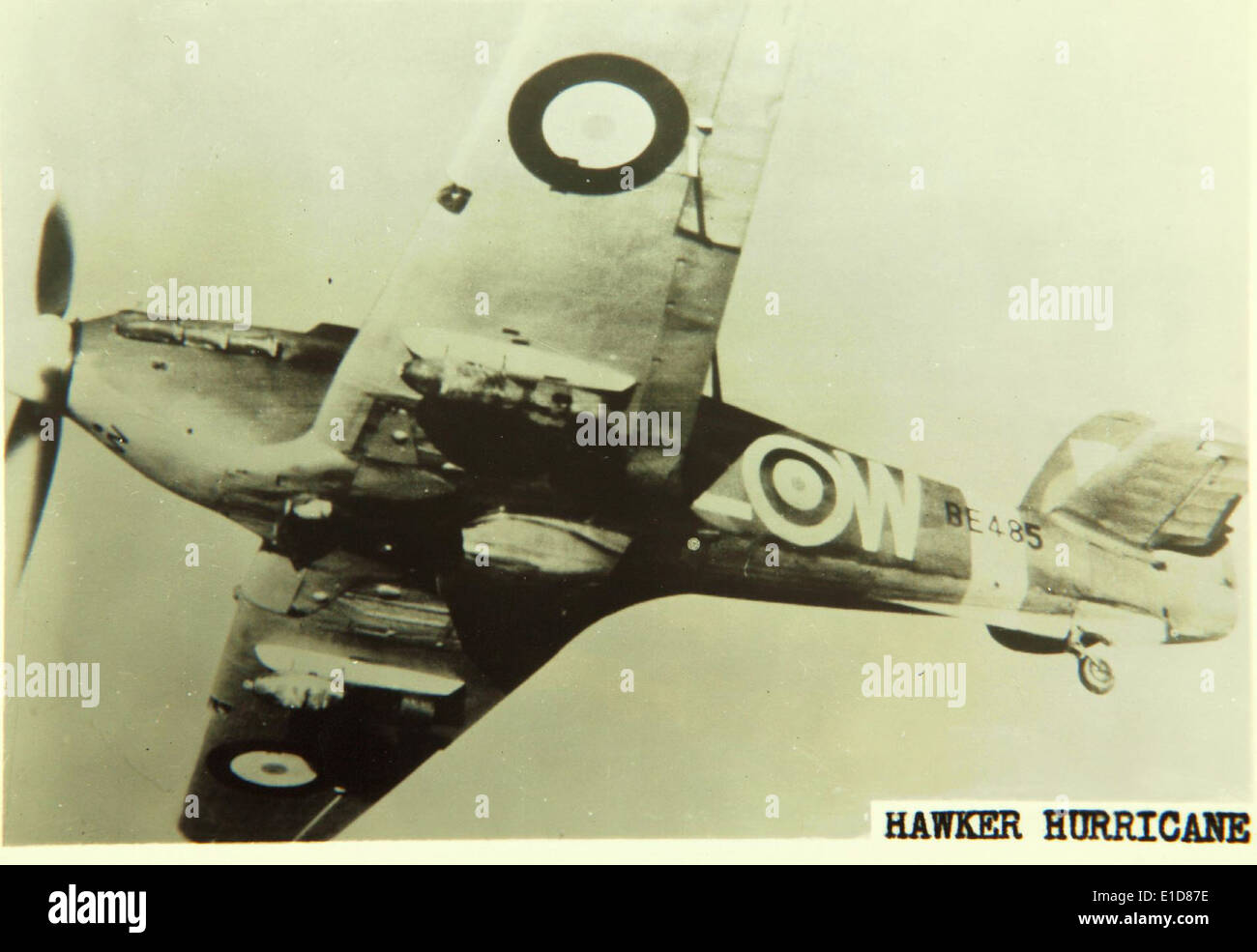 Photograph of a Hawker Hurricane, a British single-seat fighter ...