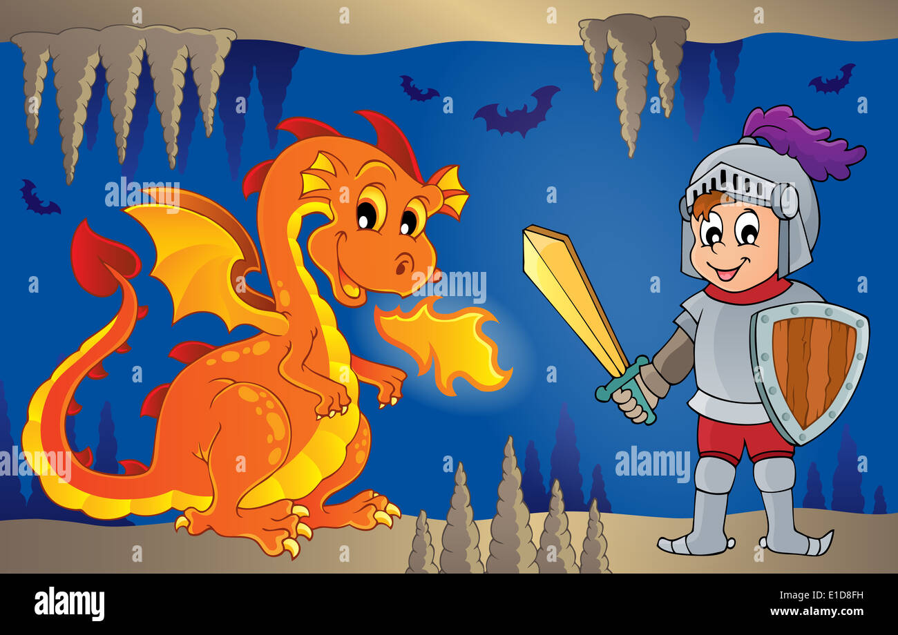 Fairy tale image with dragon 6 - picture illustration Stock Photo - Alamy
