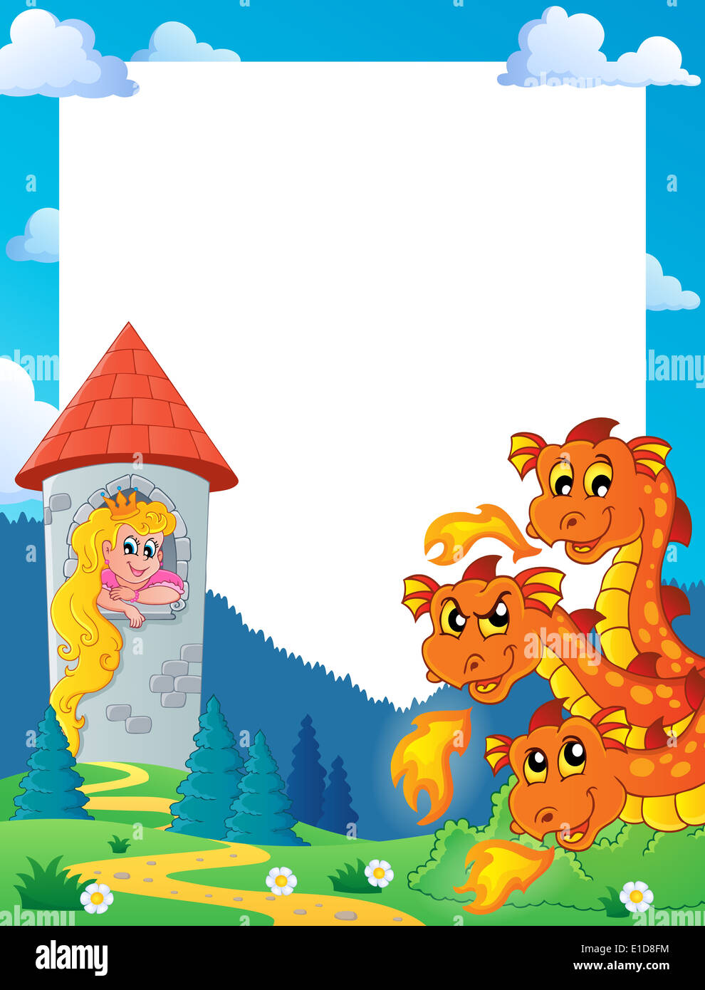 Fairy tale theme frame 5 - picture illustration Stock Photo - Alamy