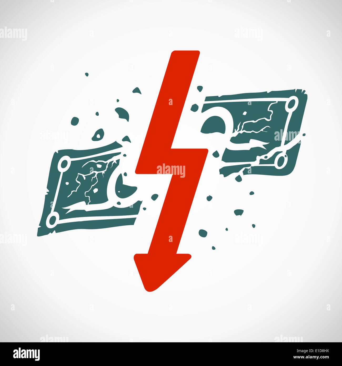 Illustration torn money bill hi-res stock photography and images - Alamy