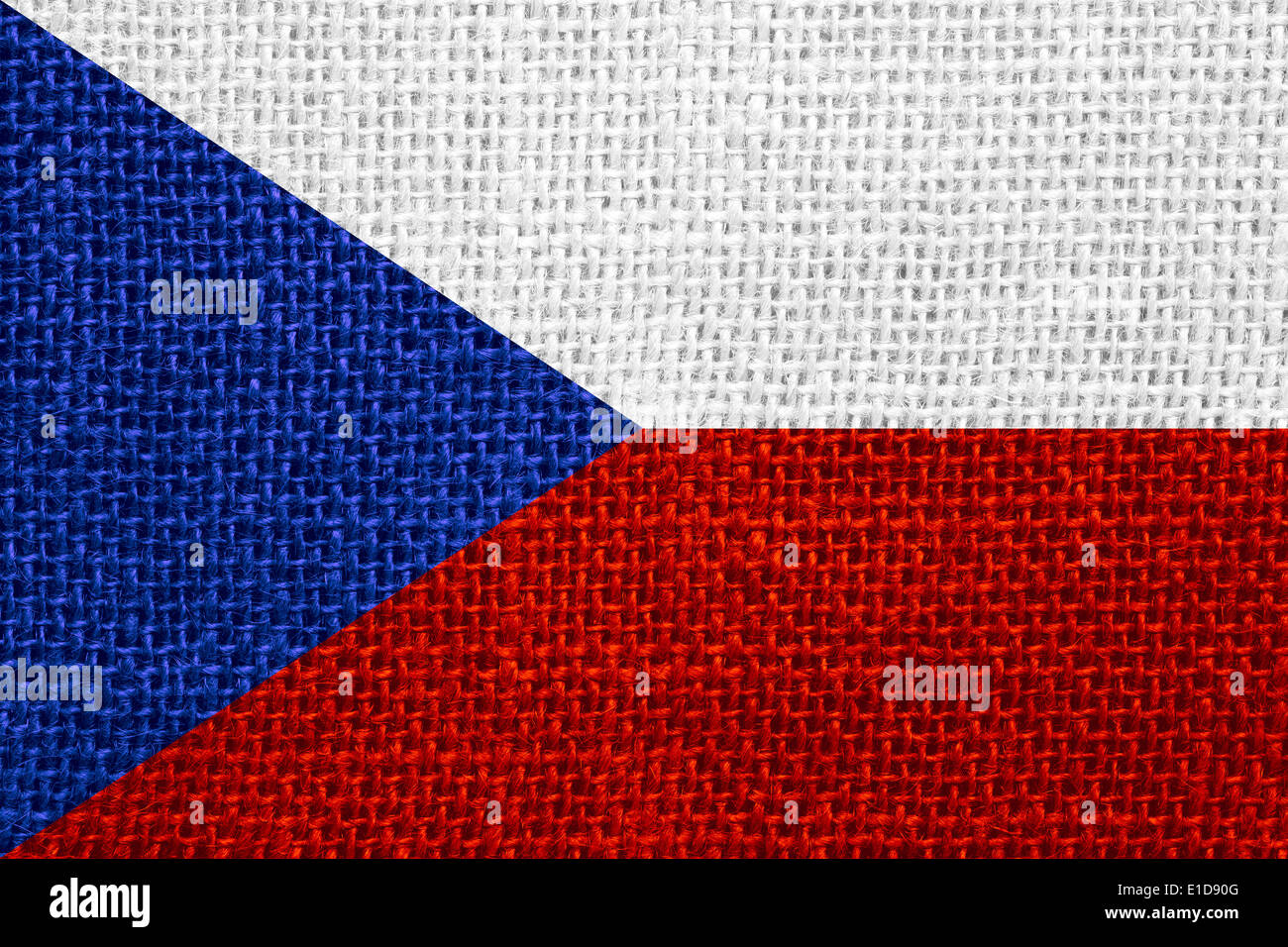 flag of Czech Republic or Czech banner on linen background Stock Photo ...