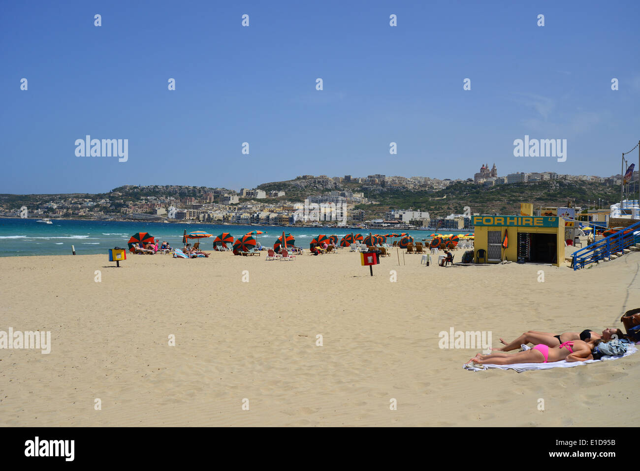 Beach view, Ghadira Bay, Mellieħa (il-Mellieħa), Northern District ...