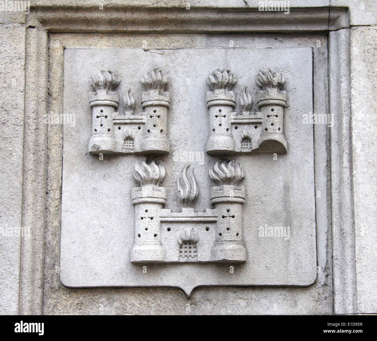 Three Burning Castles outside the City Hall in Dublin Stock Photo - Alamy